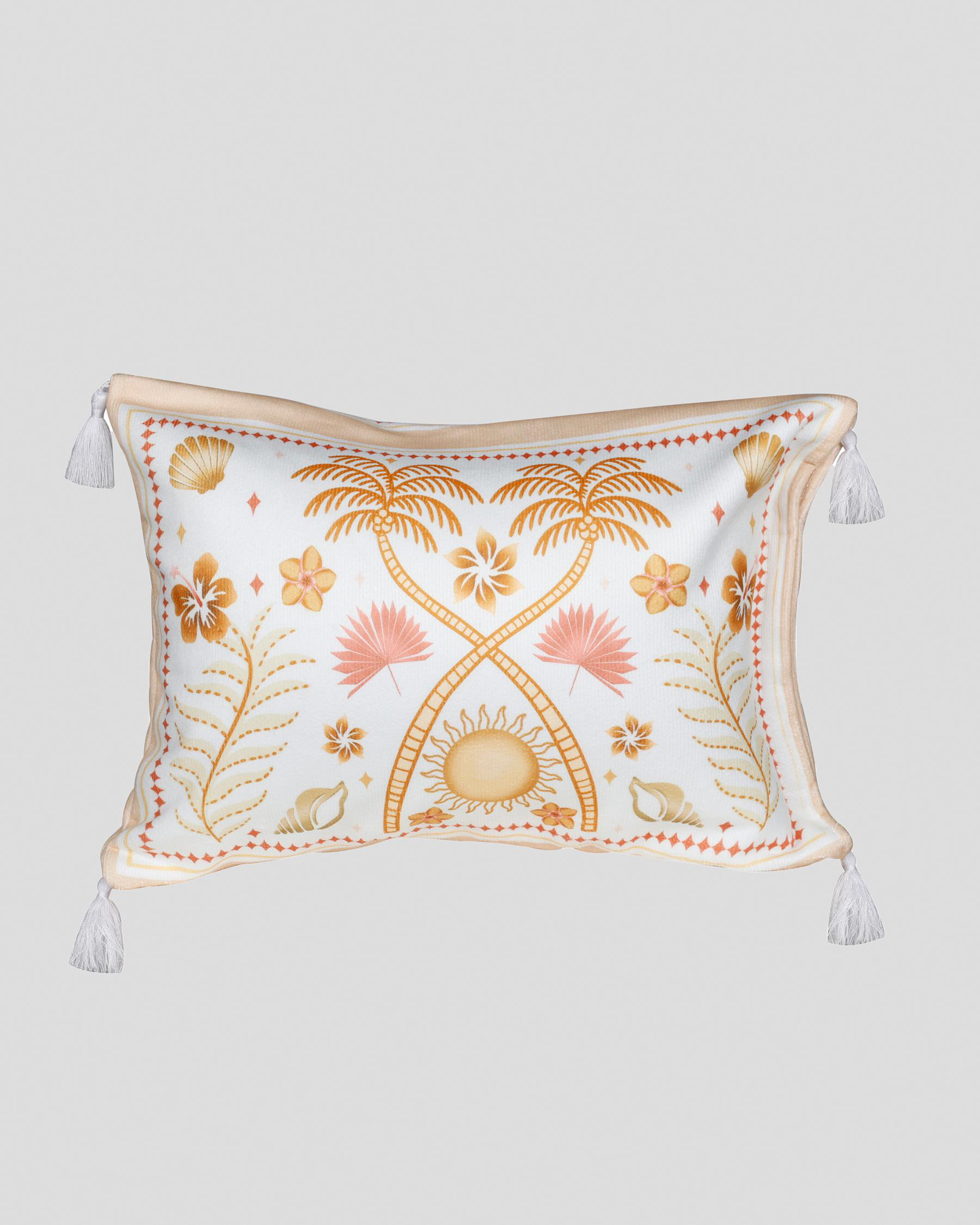 Shop Mooloola Moroccan Palm Inflatable Beach Pillow In Sand - Fast ...