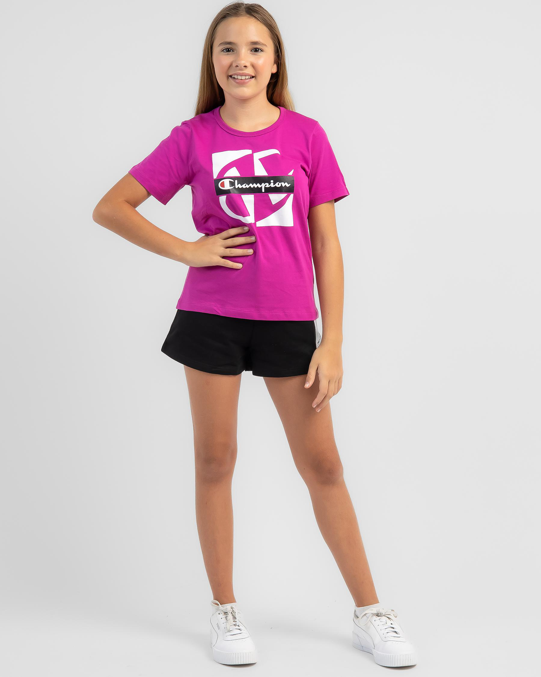 Shop Champion Girls' Rochester Graphic T-Shirt In Peony Parade - Fast ...
