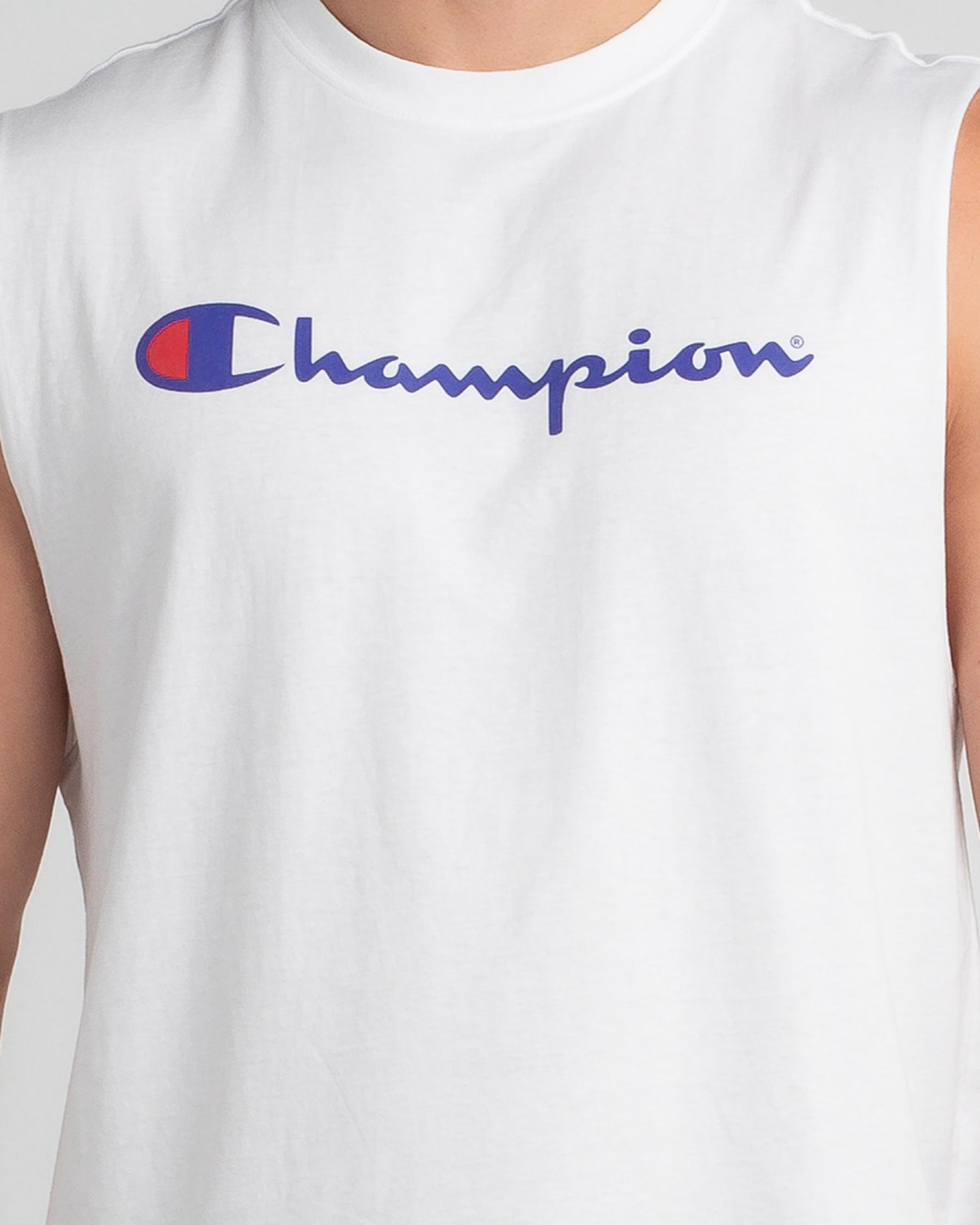Shop Champion Logo Muscle Tank In White - Fast Shipping & Easy Returns ...