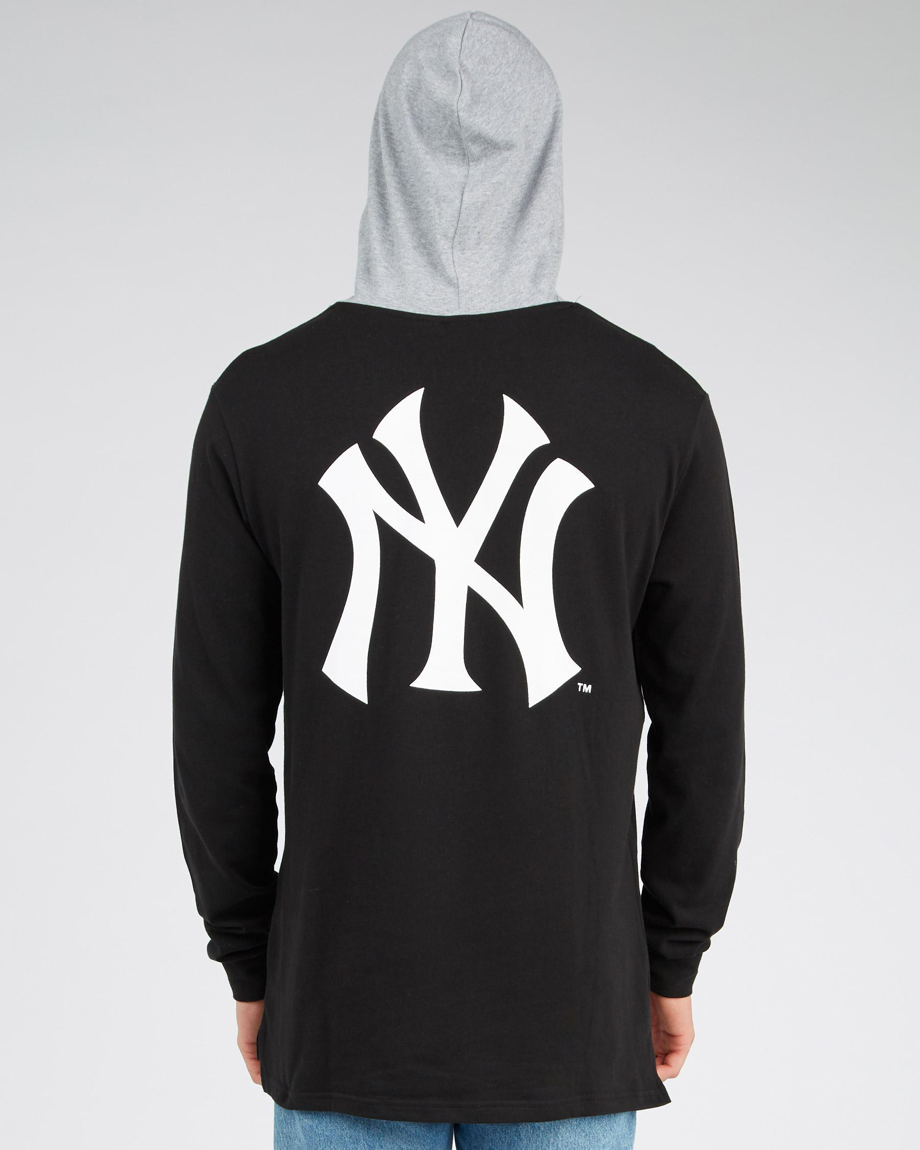 Shop Majestic Upper Hooded Long Sleeve T-Shirt In Black - Fast Shipping ...