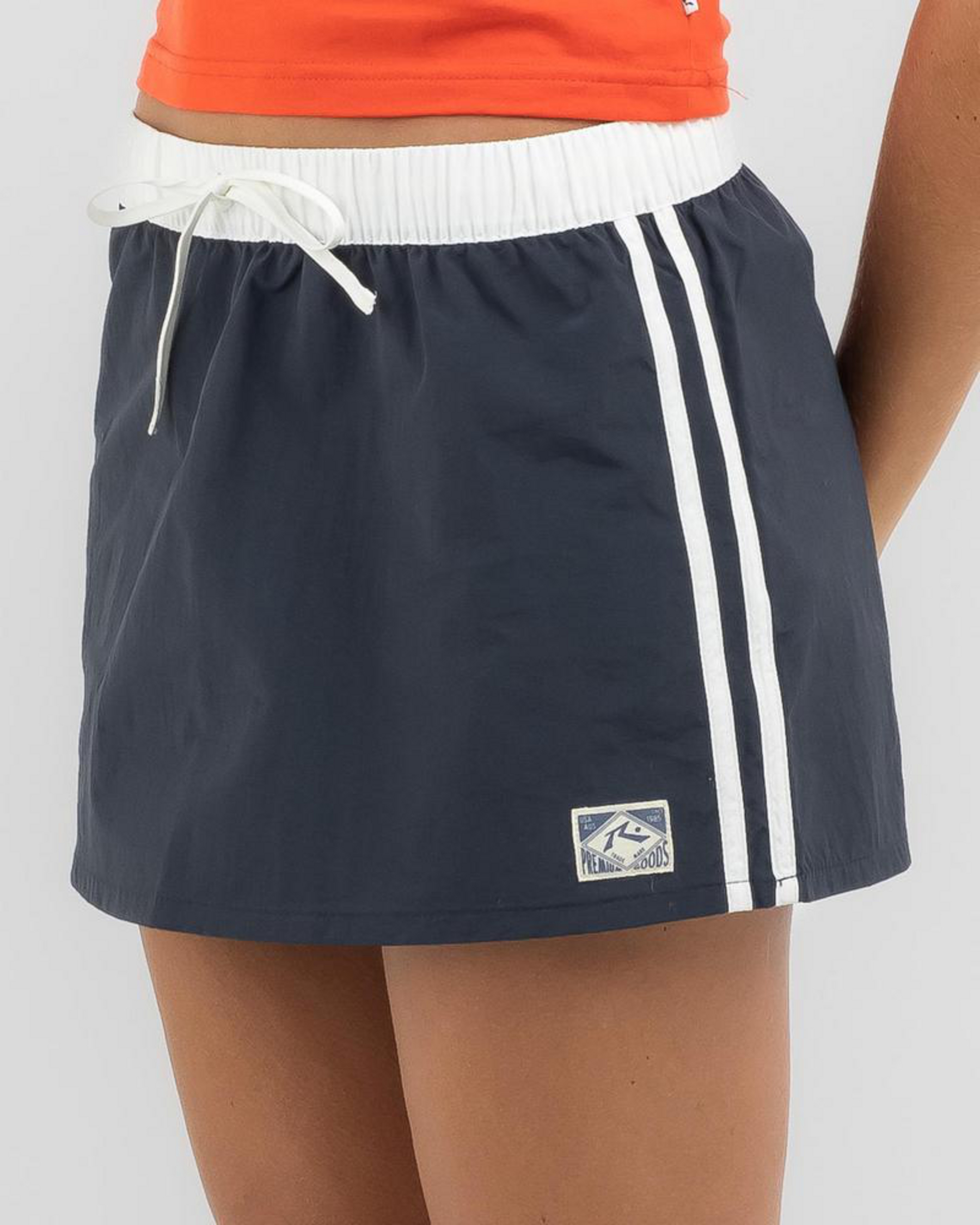 Rusty Double Trouble Elastic Waist Mini Skirt In Navy Blue - FREE ...