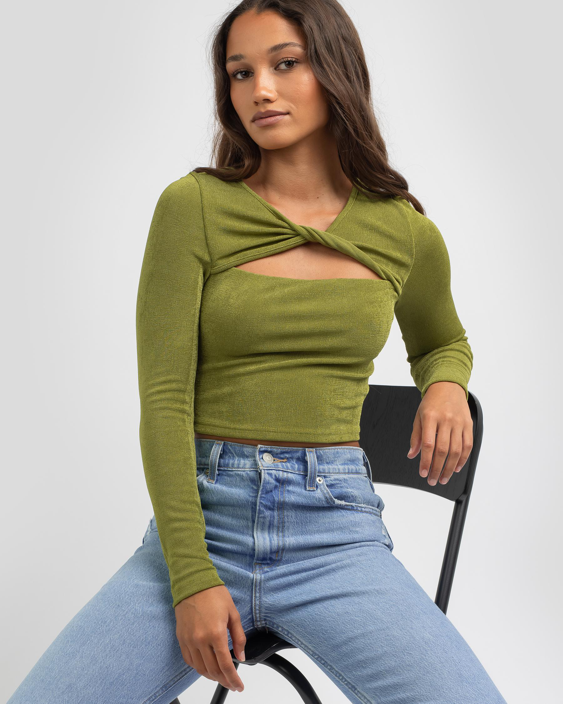 Shop Winnie & Co First Date Top In Green - Fast Shipping & Easy Returns ...