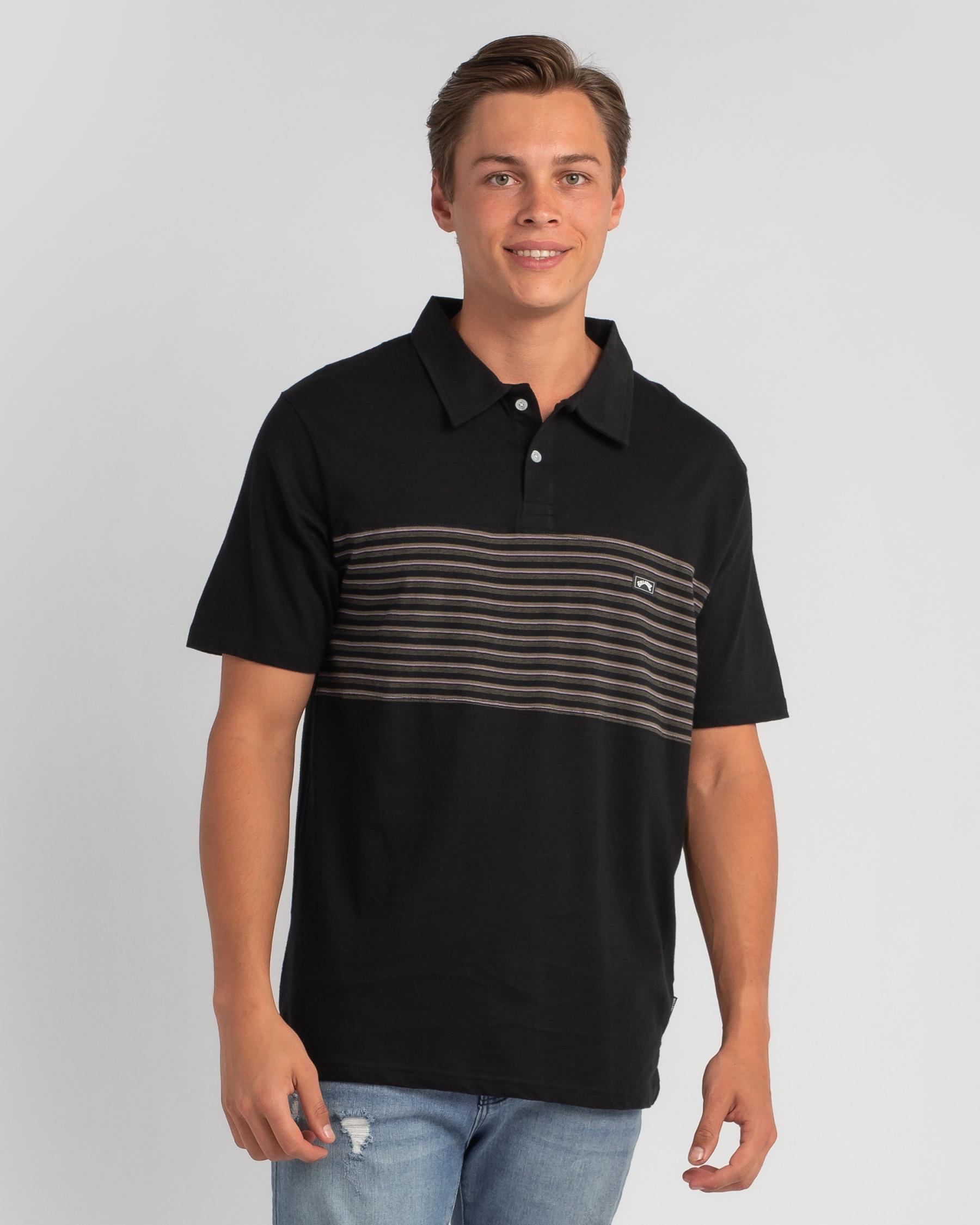 Shop Billabong Banded Die Cut Polo Shirt In Black - Fast Shipping ...
