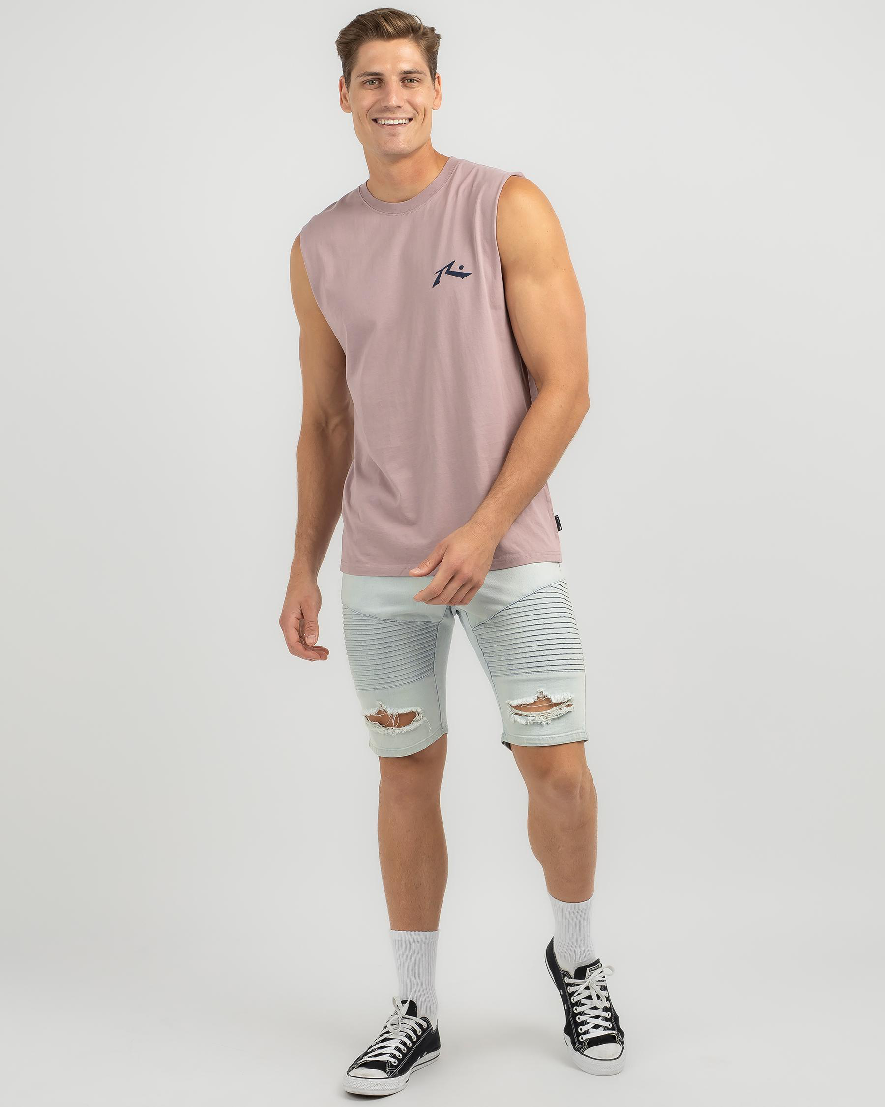 Shop Rusty Competition Muscle Tank In Elderberry/ Navy Blue - Fast ...