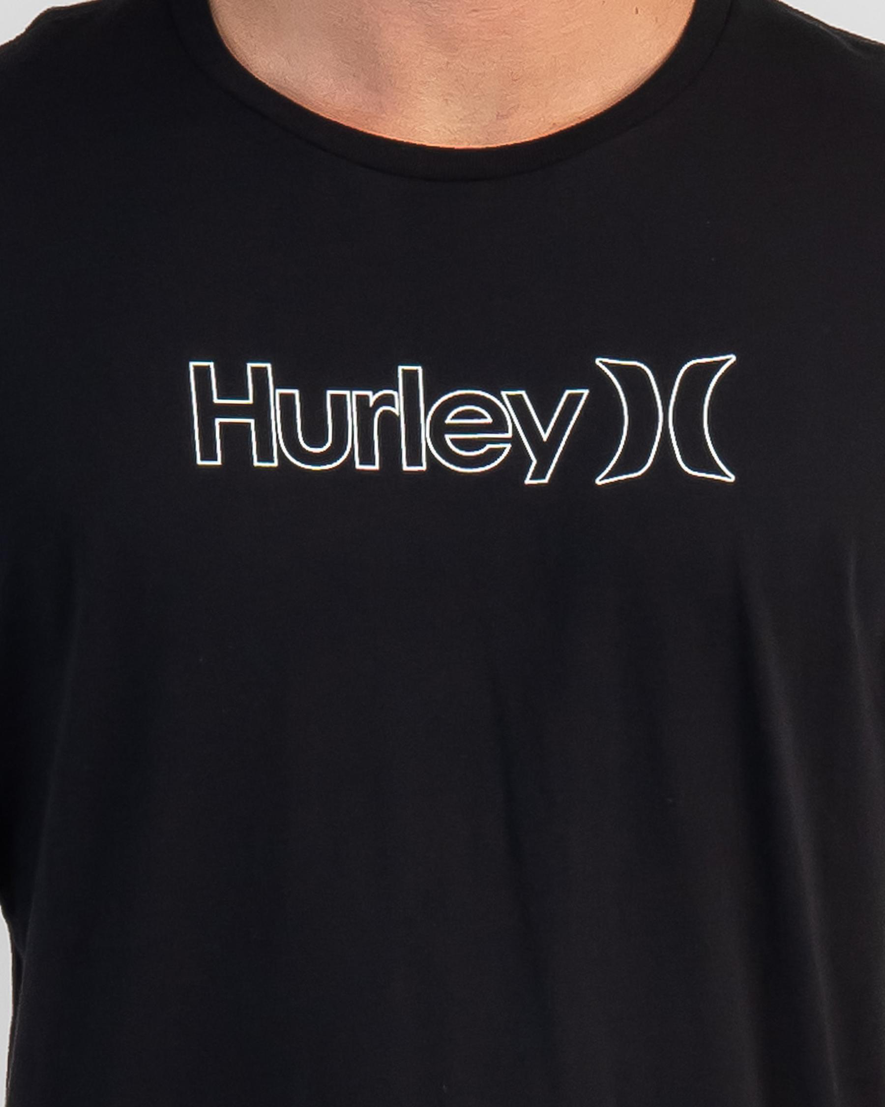 Shop Hurley OAO Outline T-Shirt In Black - Fast Shipping & Easy Returns ...