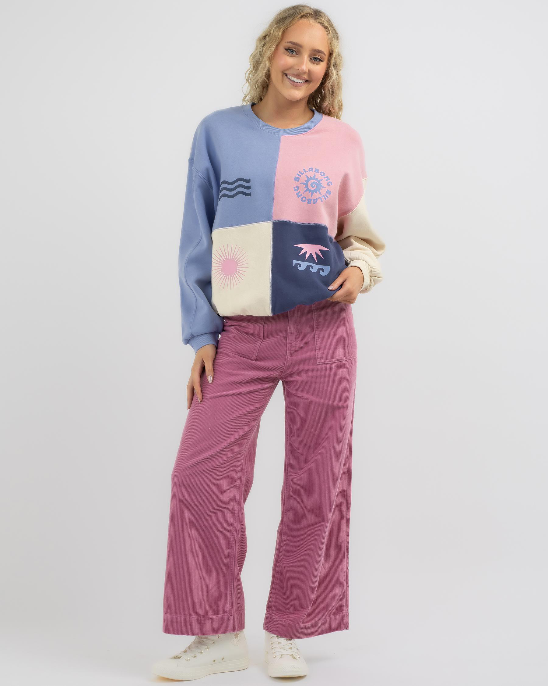 Shop Billabong Later Days Kendall Crewneck Sweatshirt In Dusty Rose ...