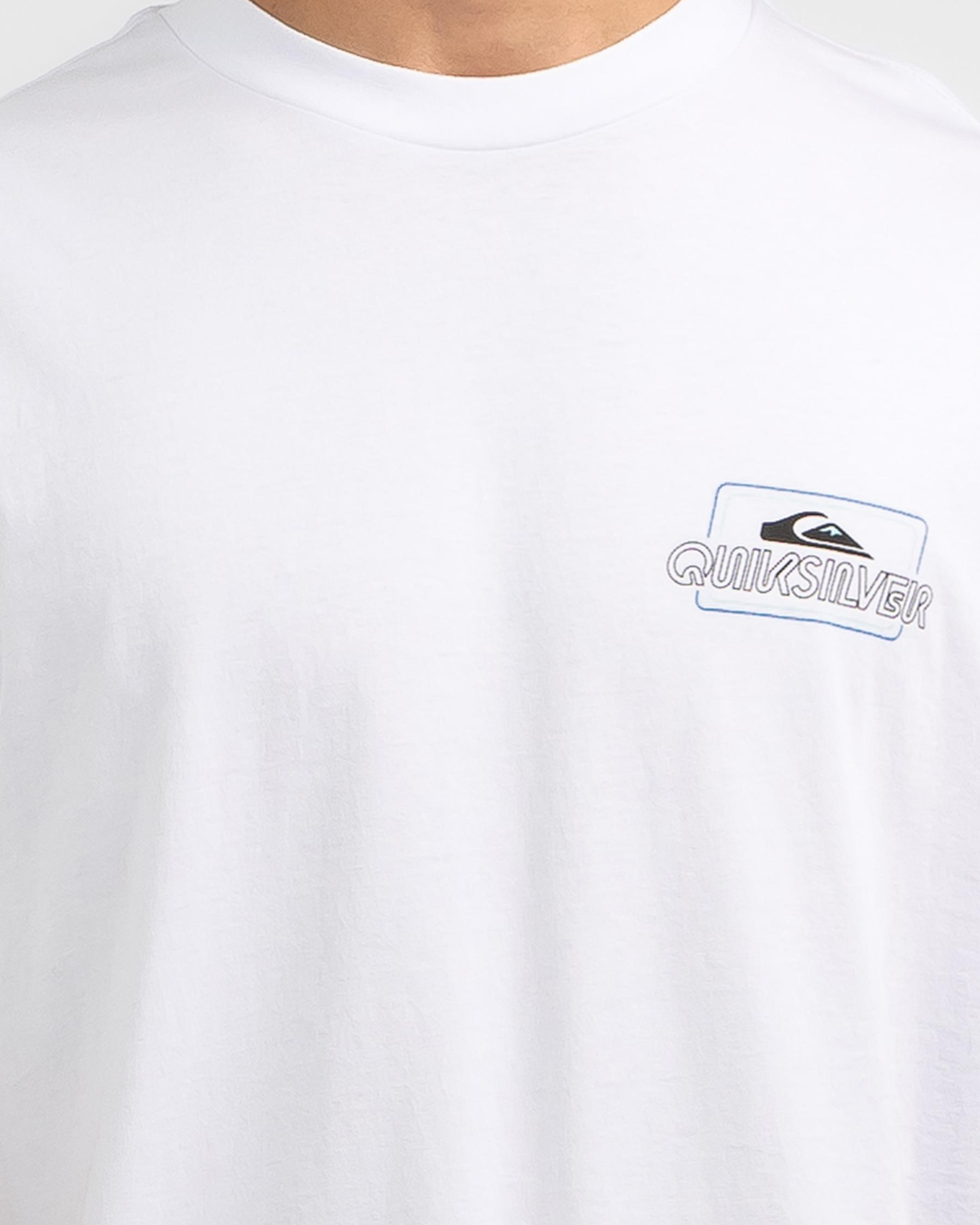 Shop Quiksilver Line By Line T-Shirt In White - Fast Shipping & Easy ...