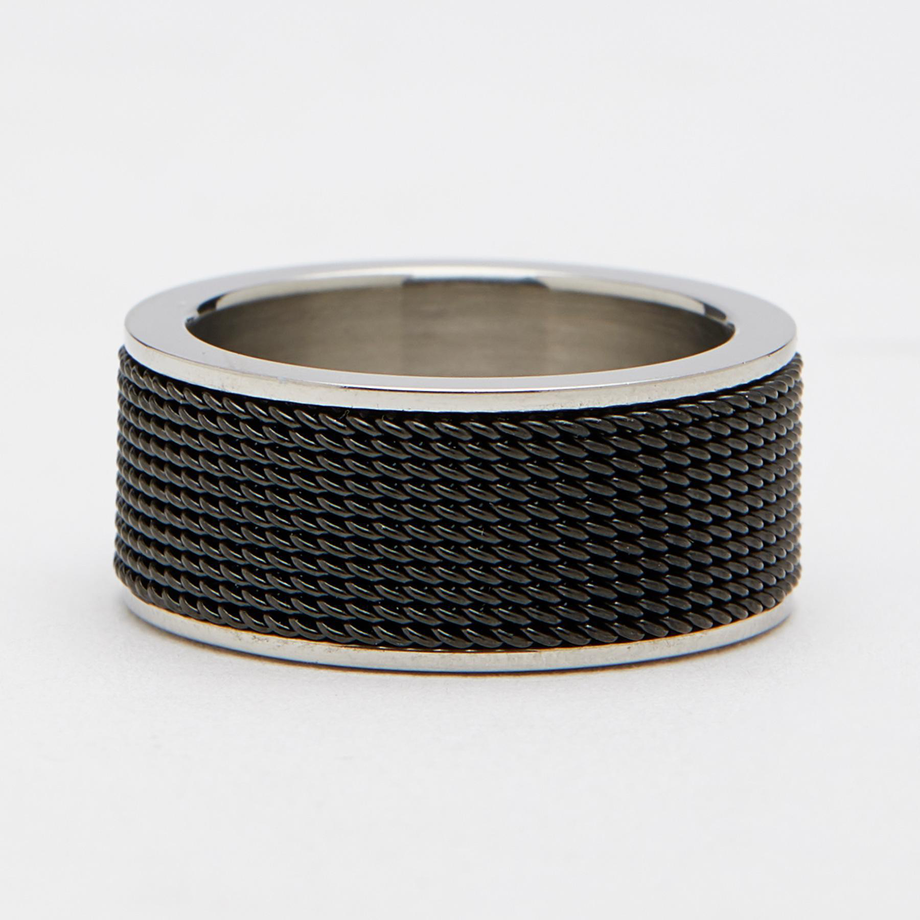 Shop Redemption Mesh Ring In Silver/black - Fast Shipping & Easy ...
