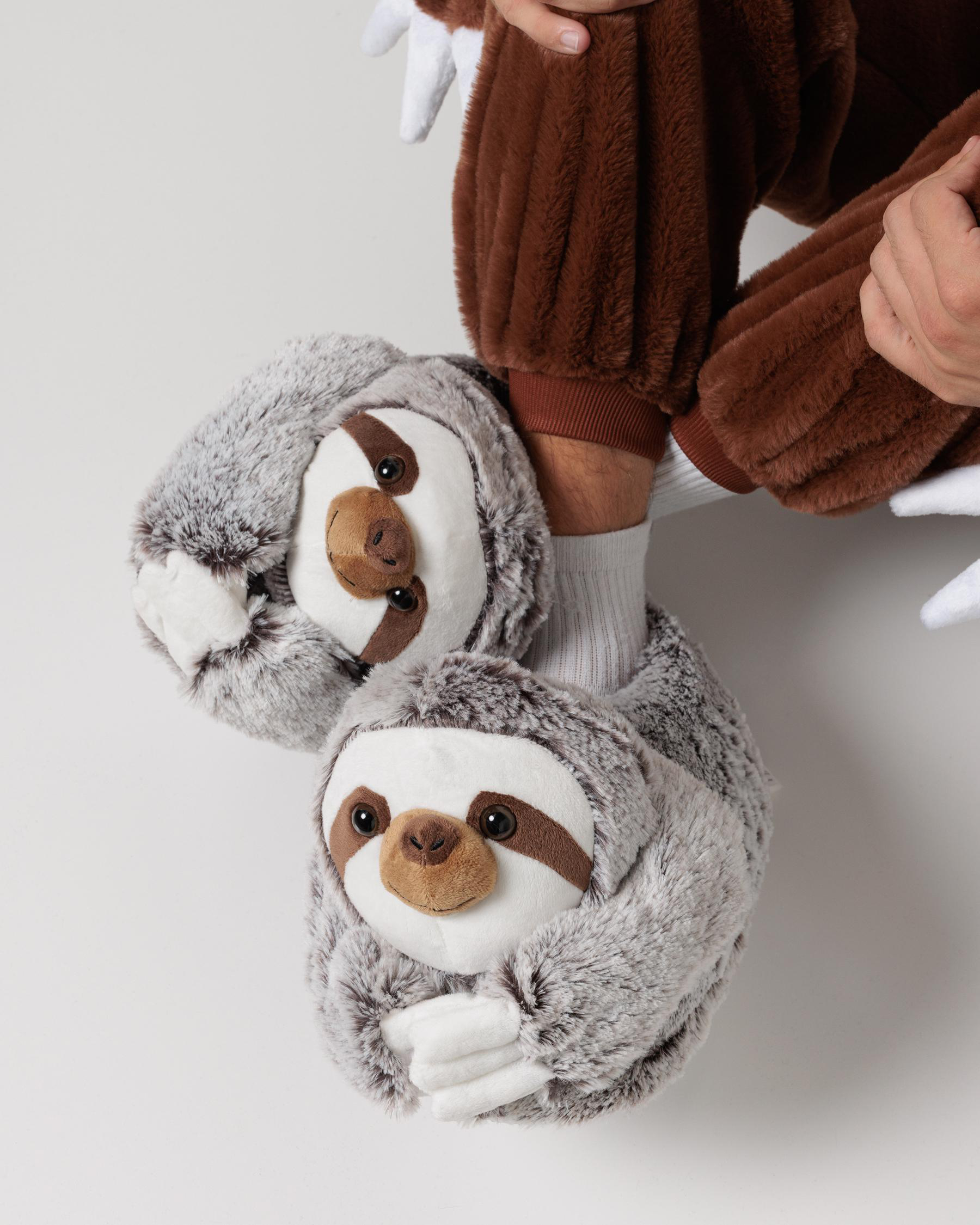 Get It Now Sloth Slippers In Grey - FREE* Shipping & Easy Returns ...