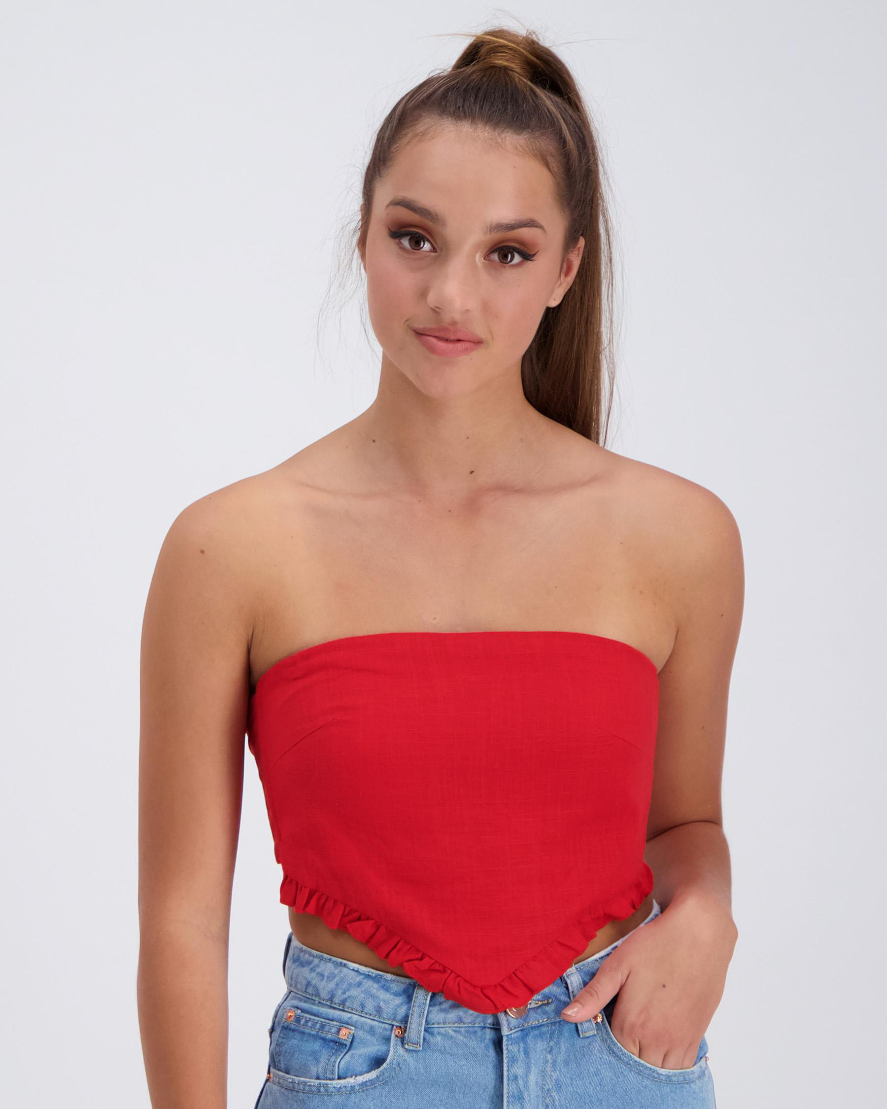 Shop Mooloola Firefly Tube Top In Red - Fast Shipping & Easy Returns ...