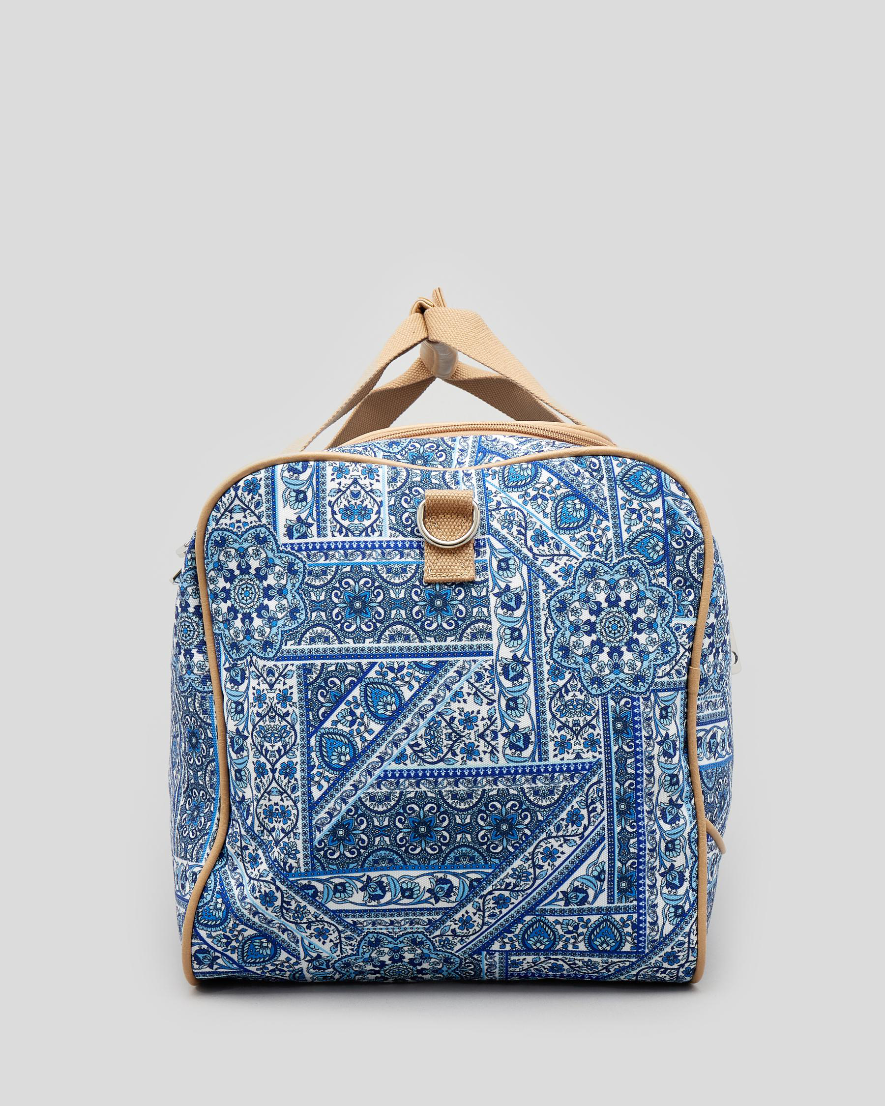 Shop Mooloola Aurelia Overnight Bag In White/blue - Fast Shipping ...