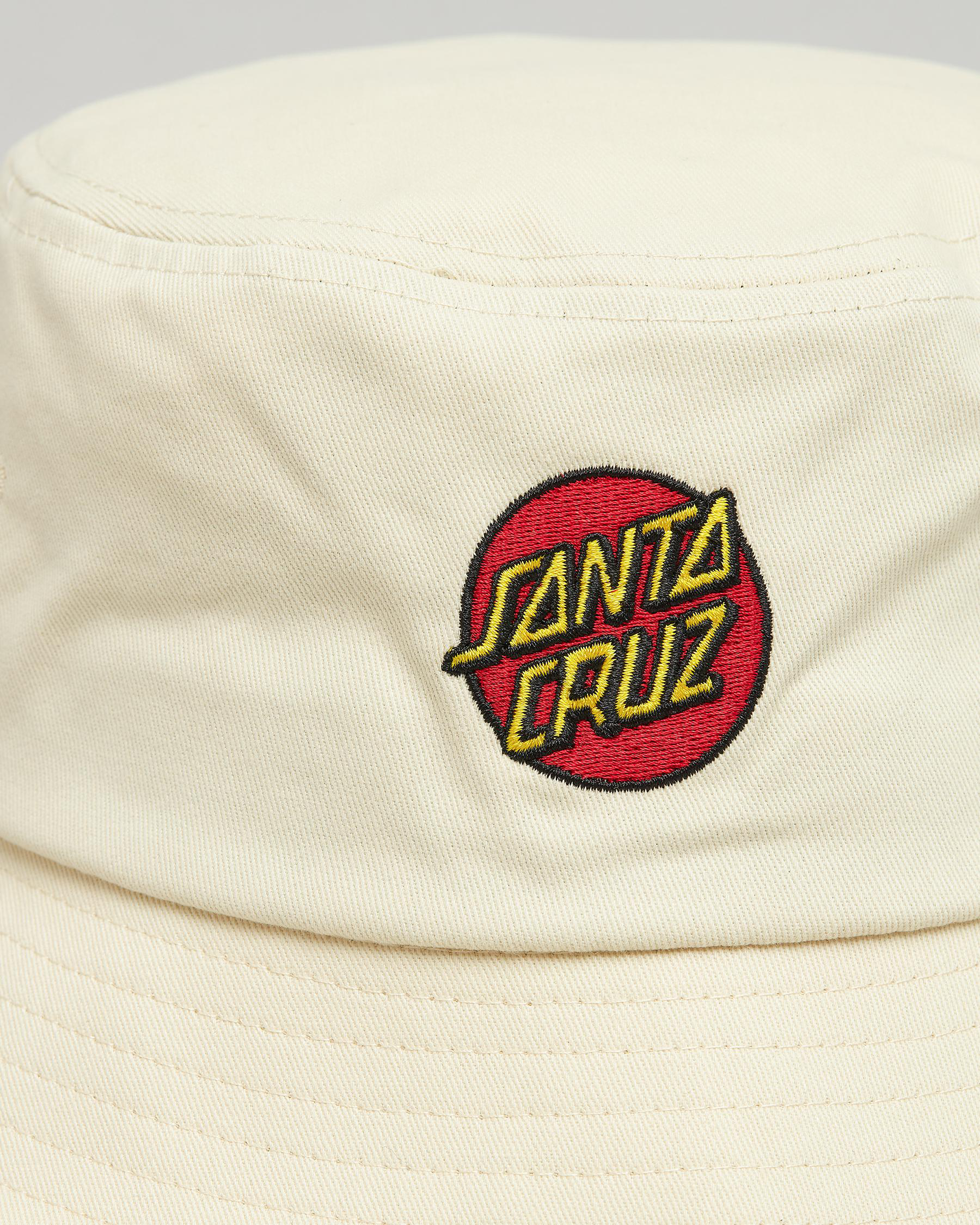 Shop Santa Cruz Classic Dot Bucket Hat In Off-white - Fast Shipping ...