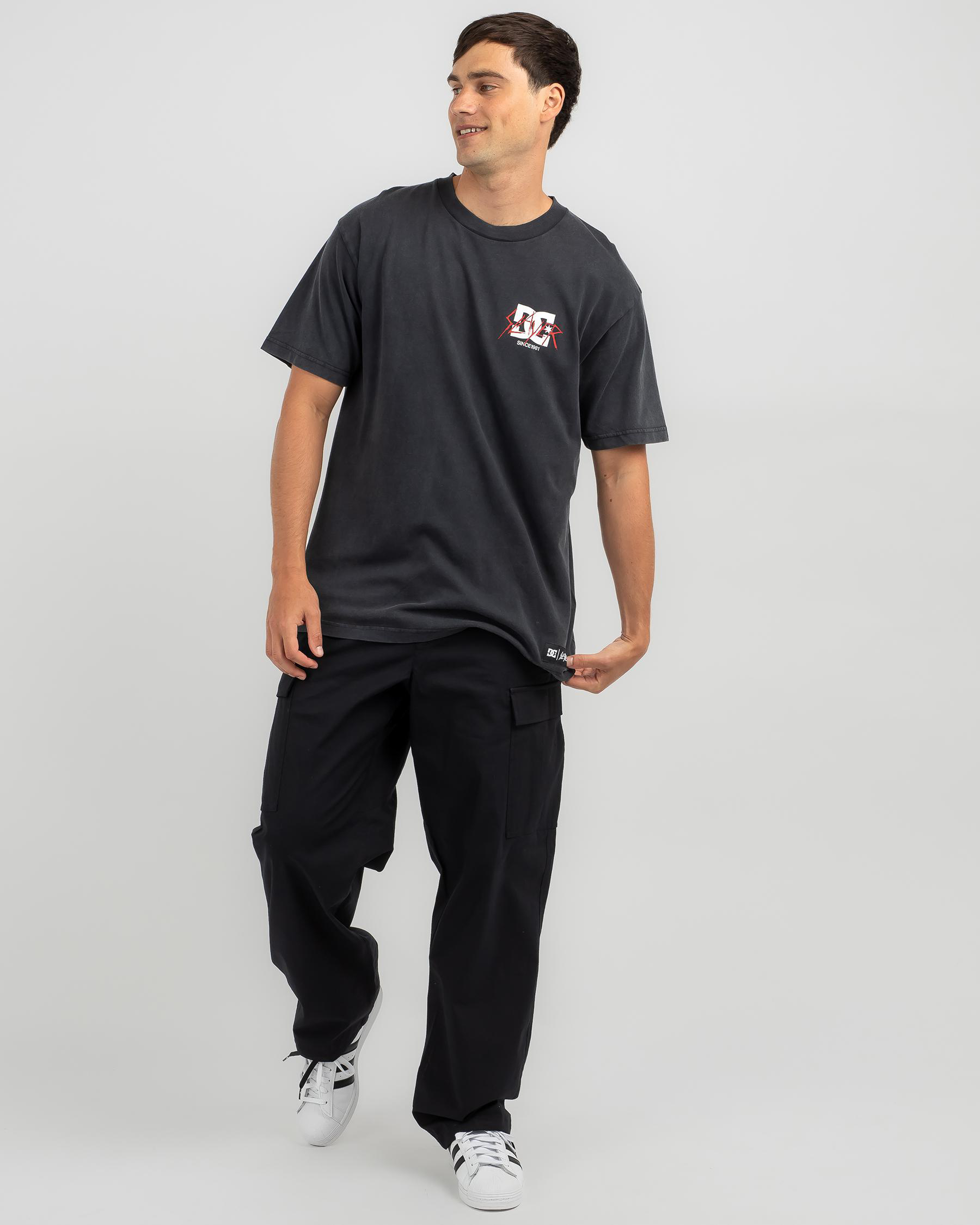 Shop DC Shoes Slayer Since 81 T-Shirt In Black Acid Wash - Fast ...