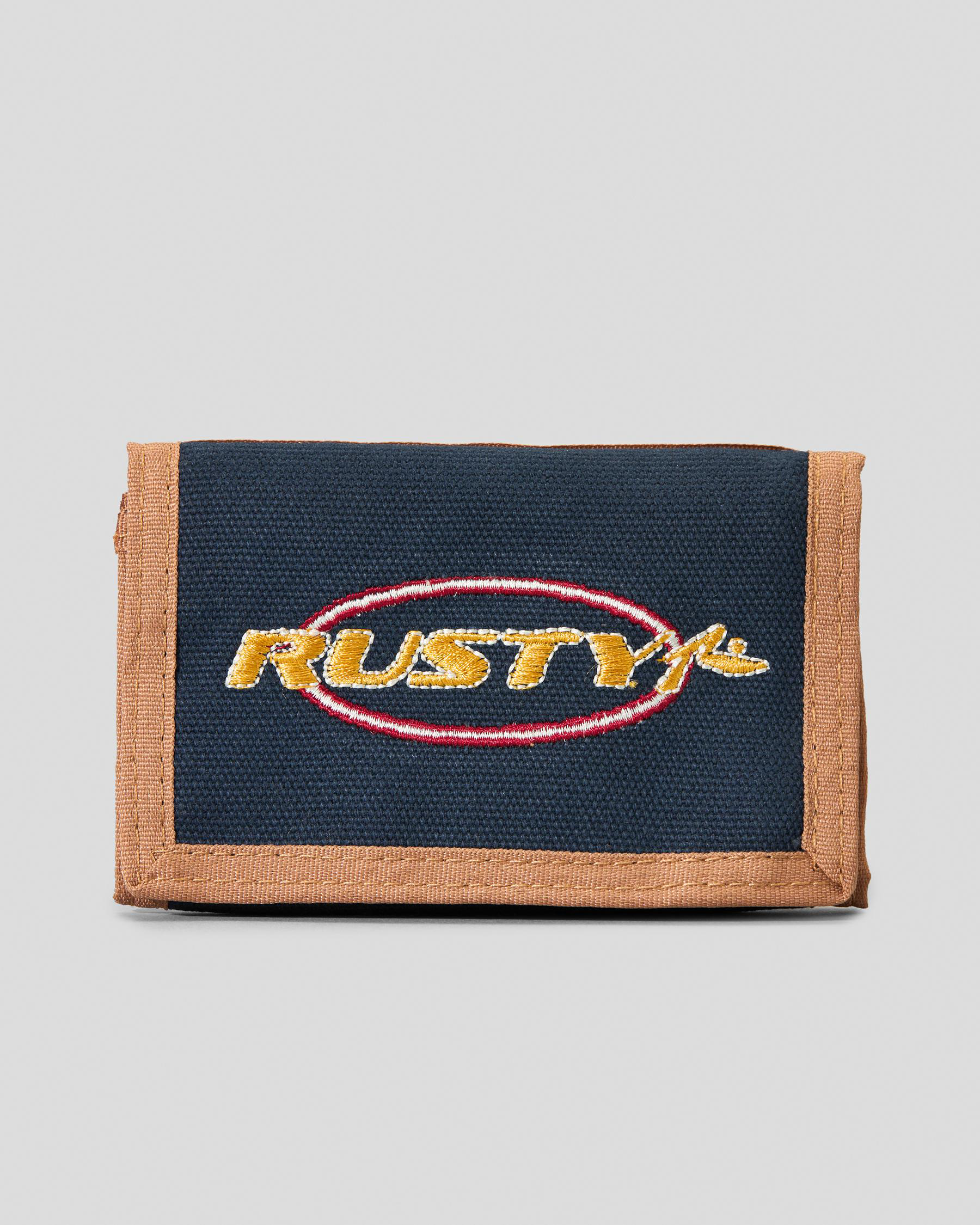 Shop Rusty Blind Turn Tri-Fold Wallet In Navy Blue - Fast Shipping ...