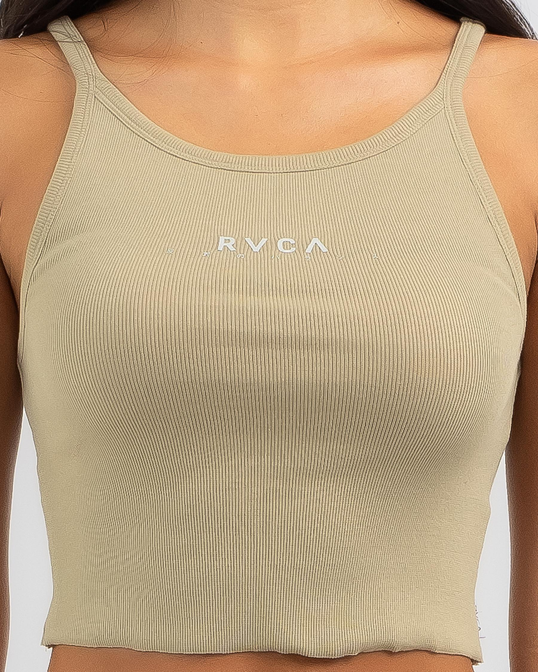 Shop RVCA Haru Slide Tank Top In Khaki - Fast Shipping & Easy Returns ...