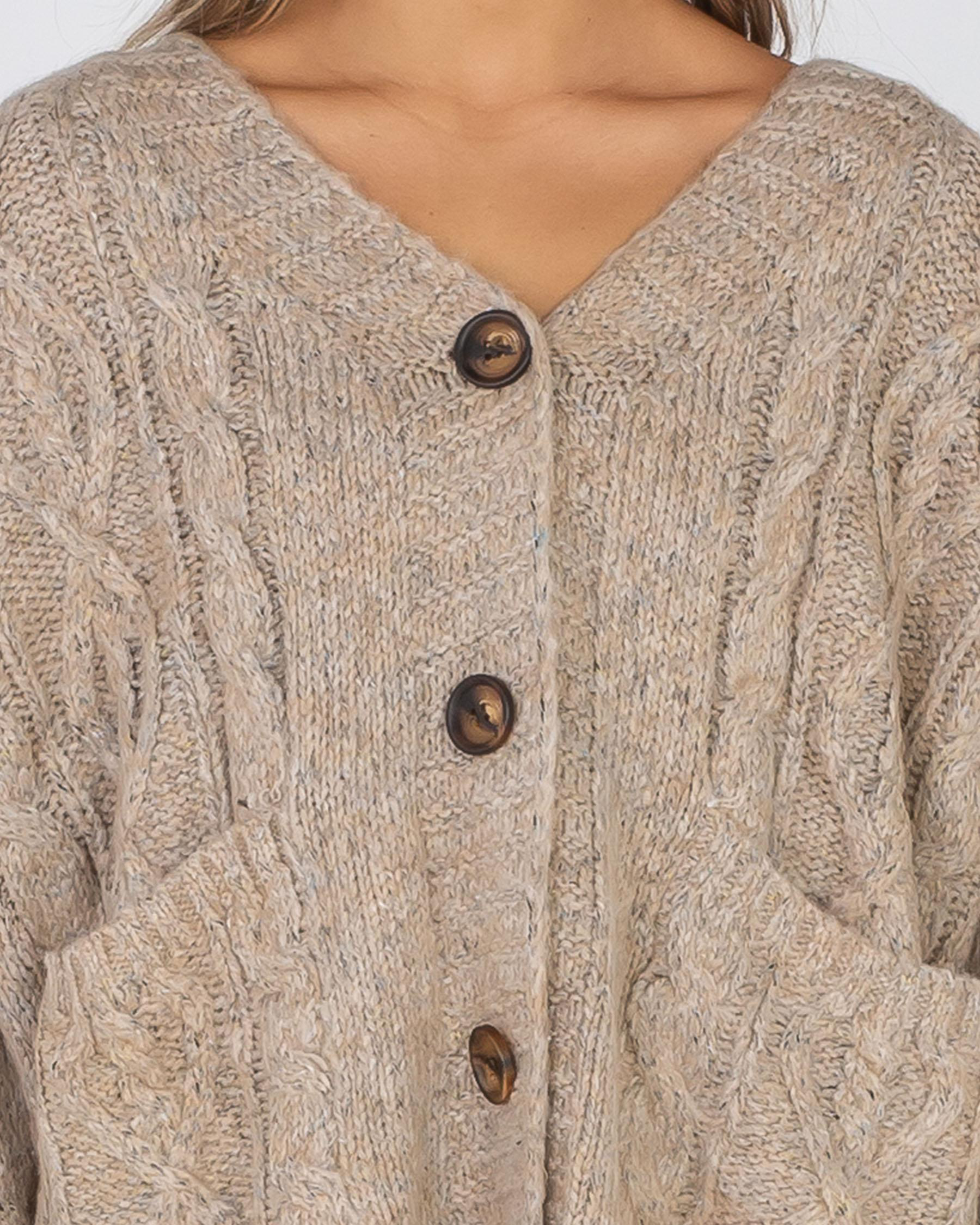 Shop Ava And Ever Remote Control Knit Cardigan In Earth - Fast Shipping ...