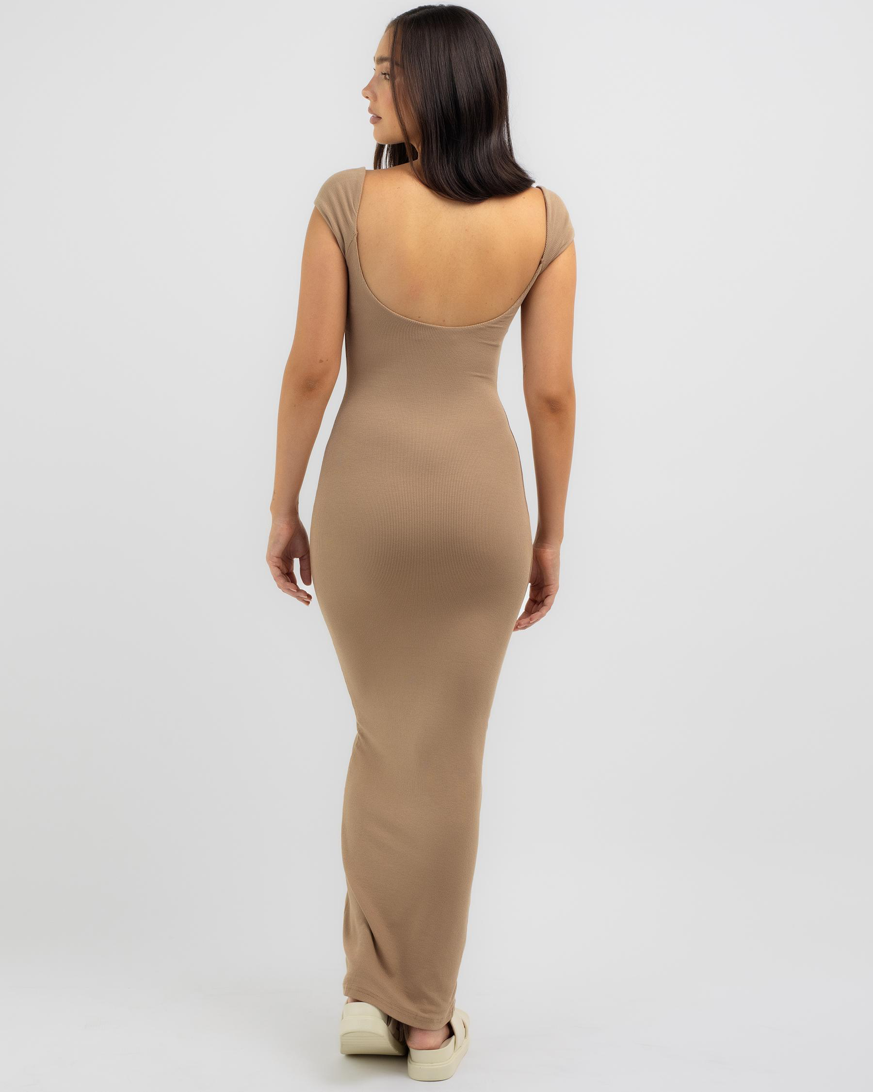 Shop Ava And Ever Camryn Maxi Dress In Taupe - Fast Shipping & Easy ...