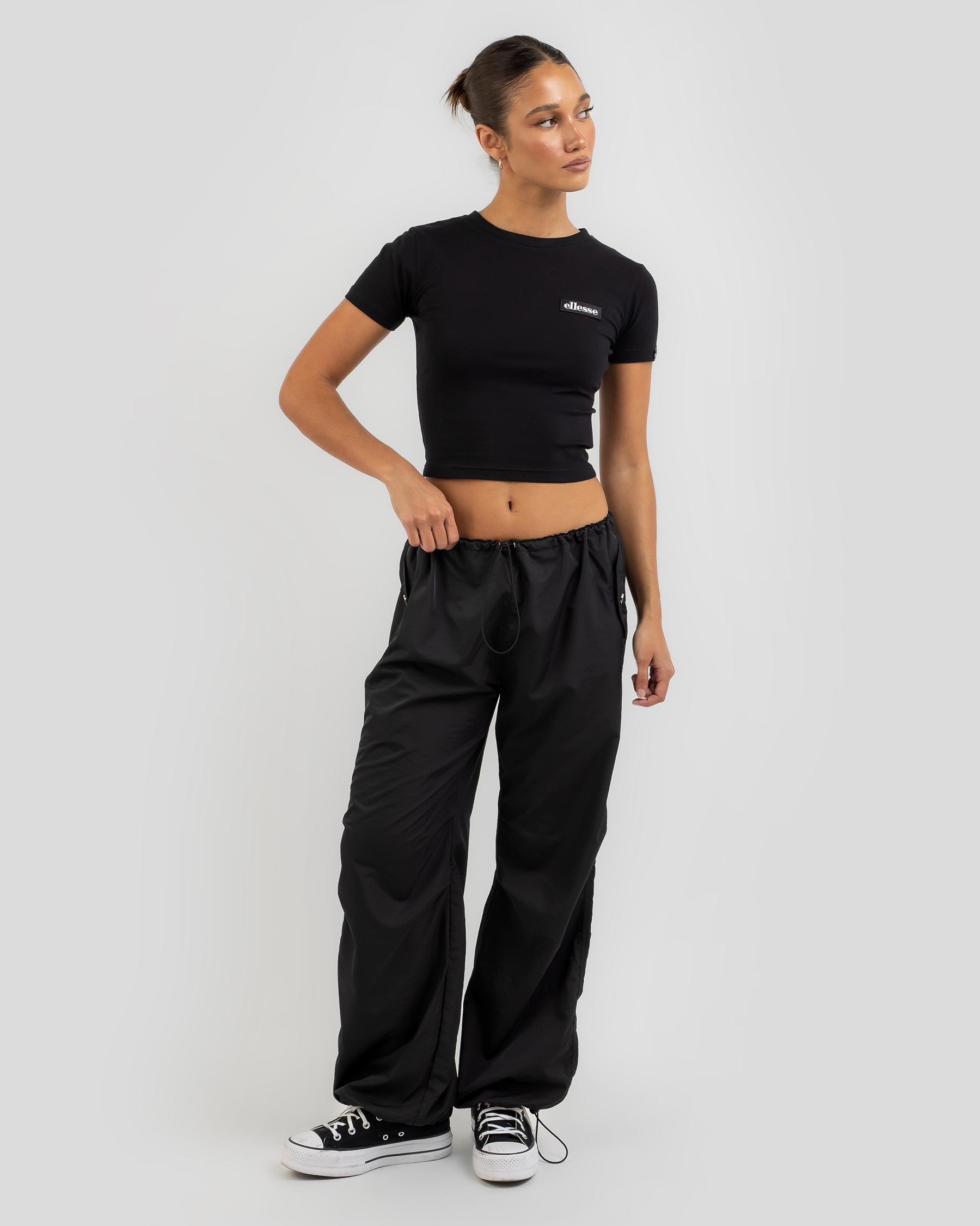 Shop Ellesse Chelu Cropped T-Shirt In Black - Fast Shipping & Easy ...