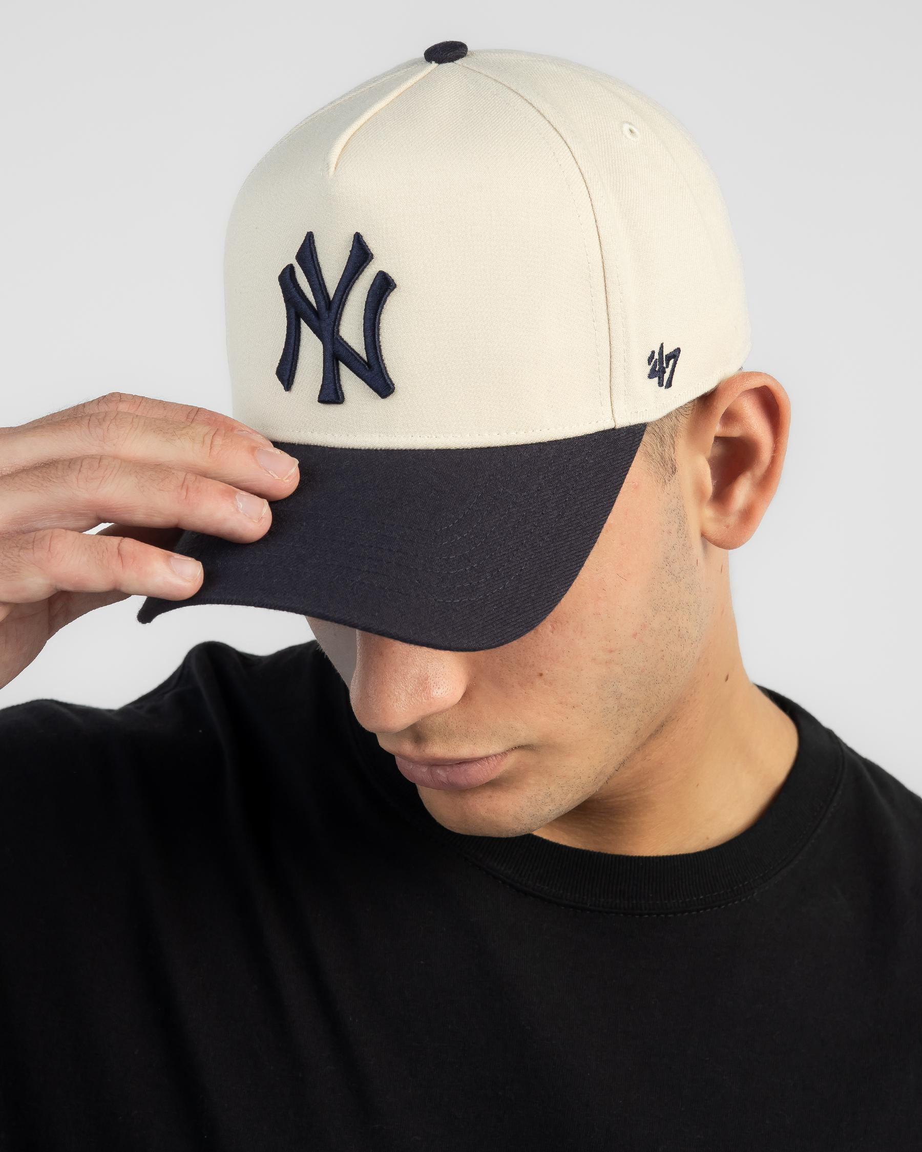 Shop Forty Seven New York Yankees MVP DT Cap In Natural/navy - Fast ...