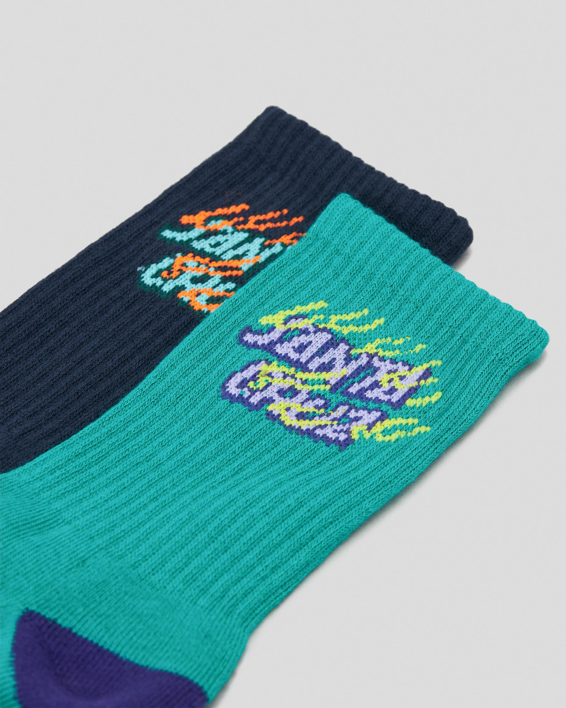 Shop Santa Cruz Boys' Inferno Stack Socks 2 Pack In Multi - Fast ...