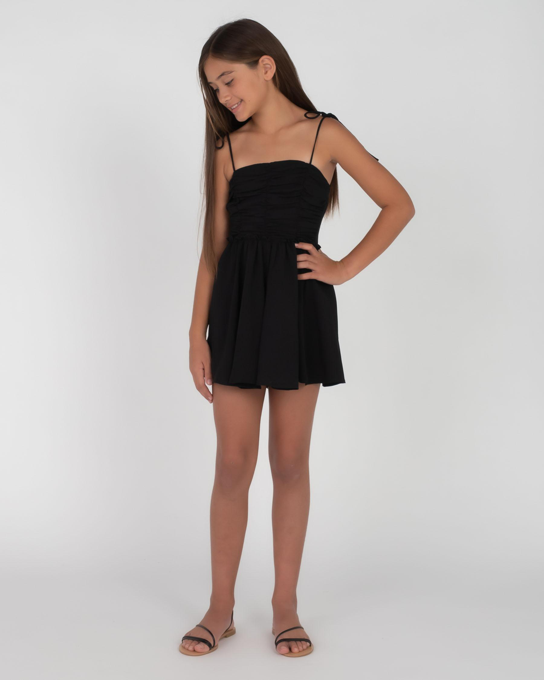 Shop Mooloola Girls' Yasmine Playsuit In Black - Fast Shipping & Easy ...