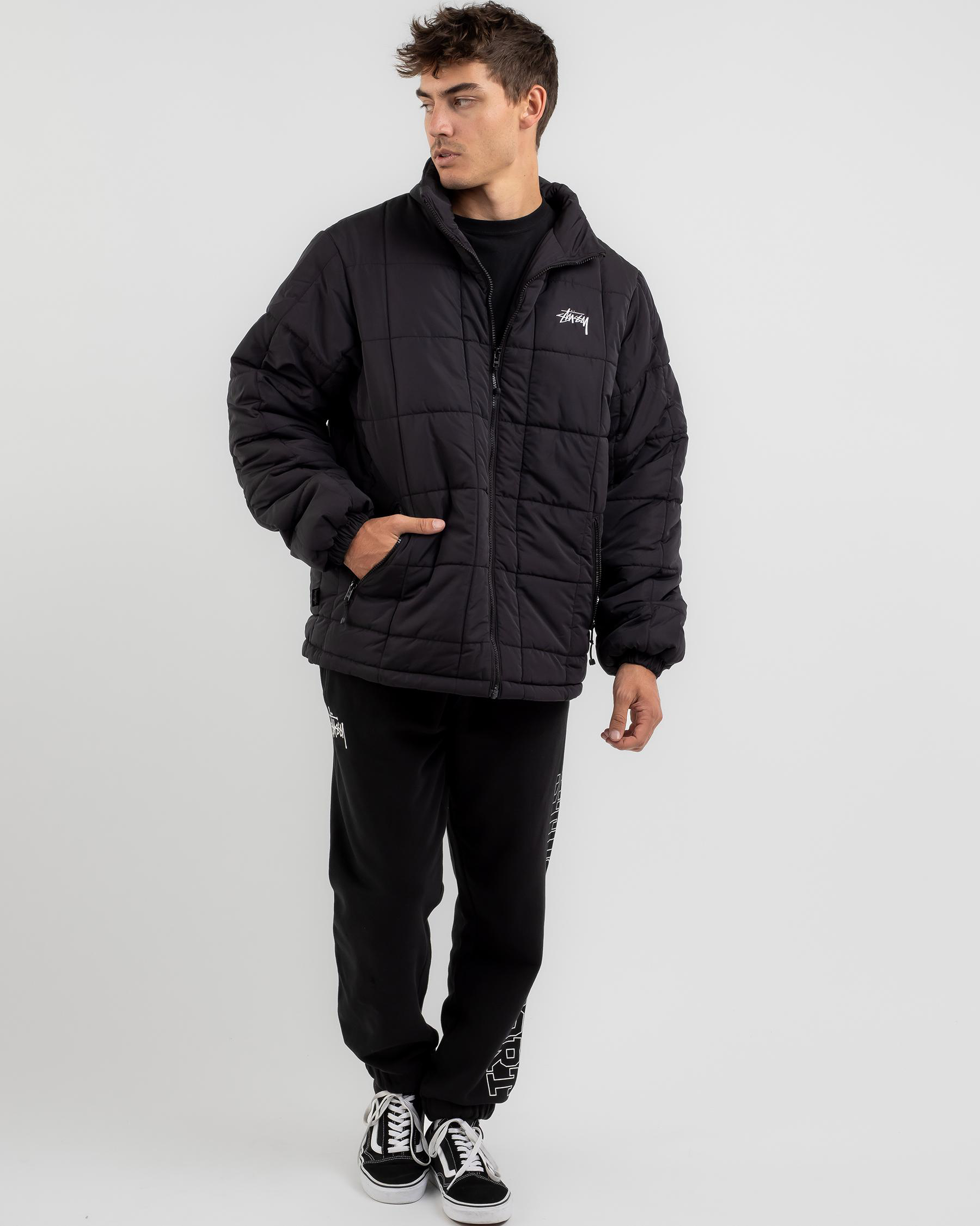 Shop Stussy Square Puffa Jacket In Black - Fast Shipping & Easy Returns ...