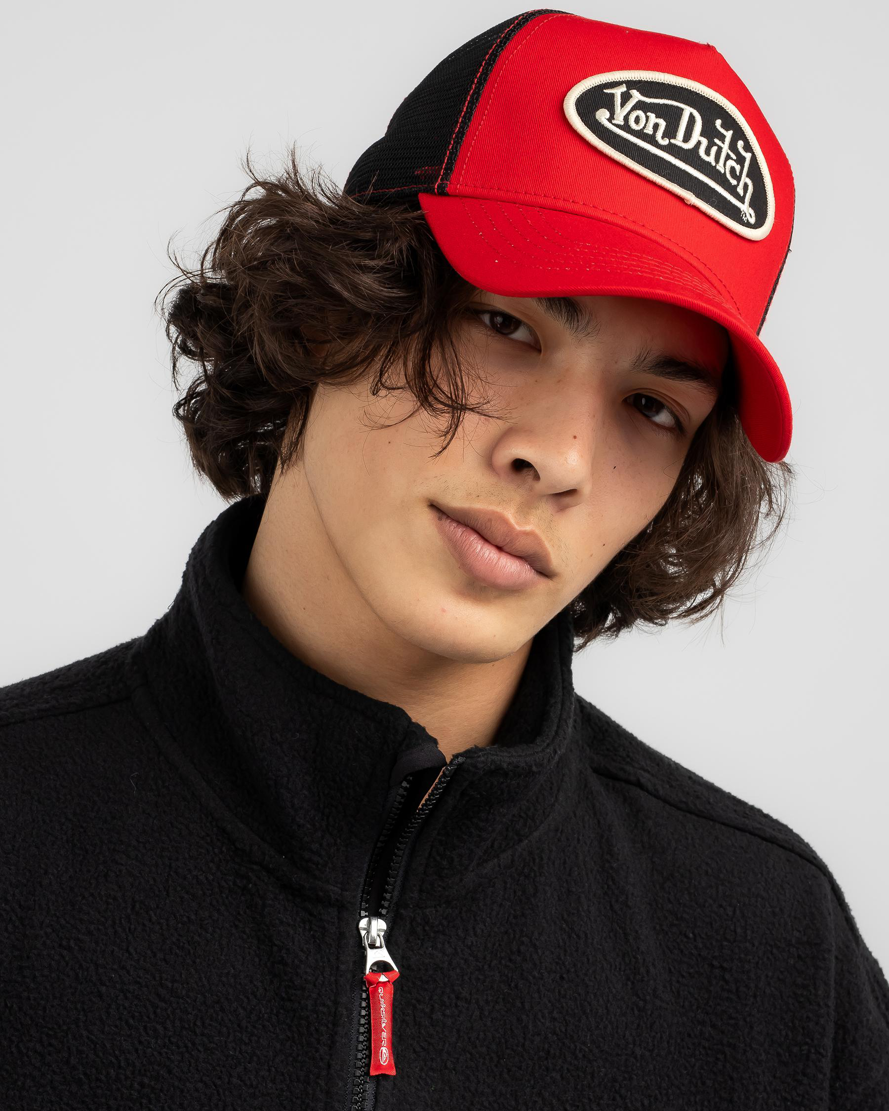 Shop Von Dutch Classic Trucker Cap In Red/black - Fast Shipping & Easy ...