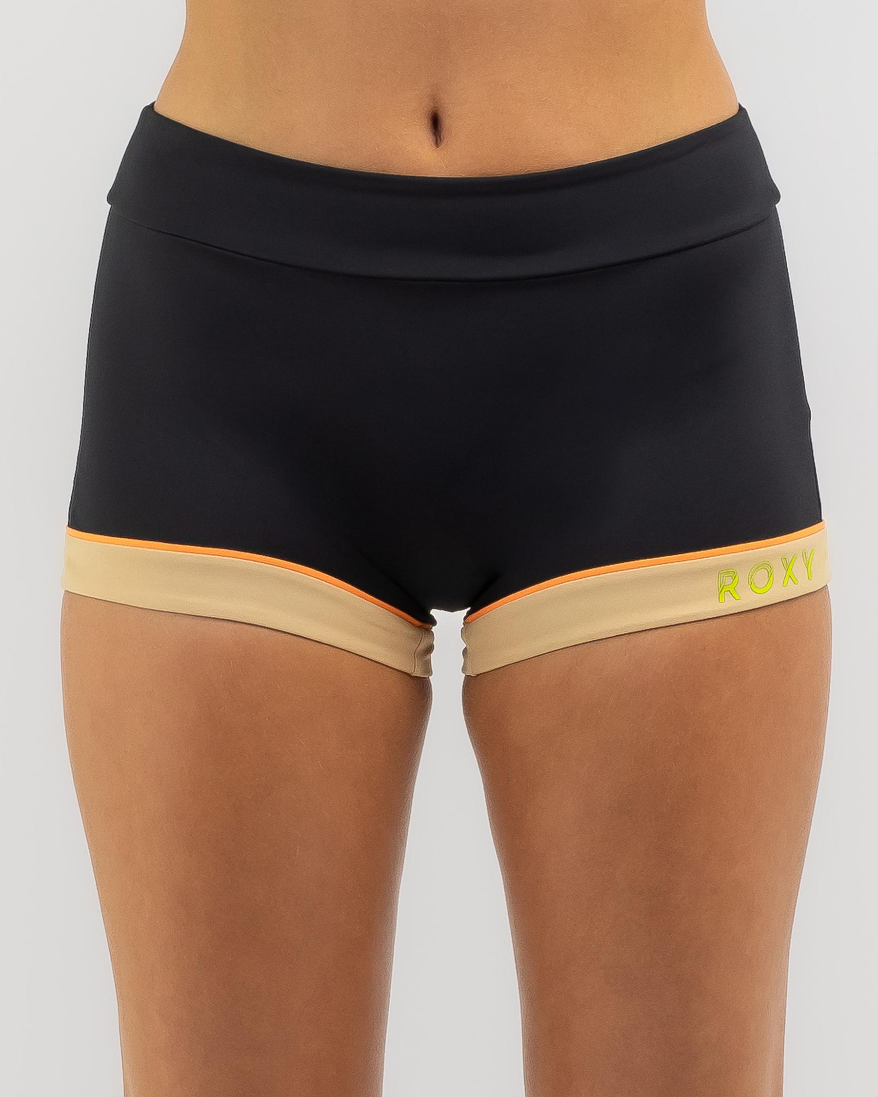 Shop Roxy Active Colourblock Full Bikini Bottom In Anthracite - Fast Shipping & Easy Returns ...
