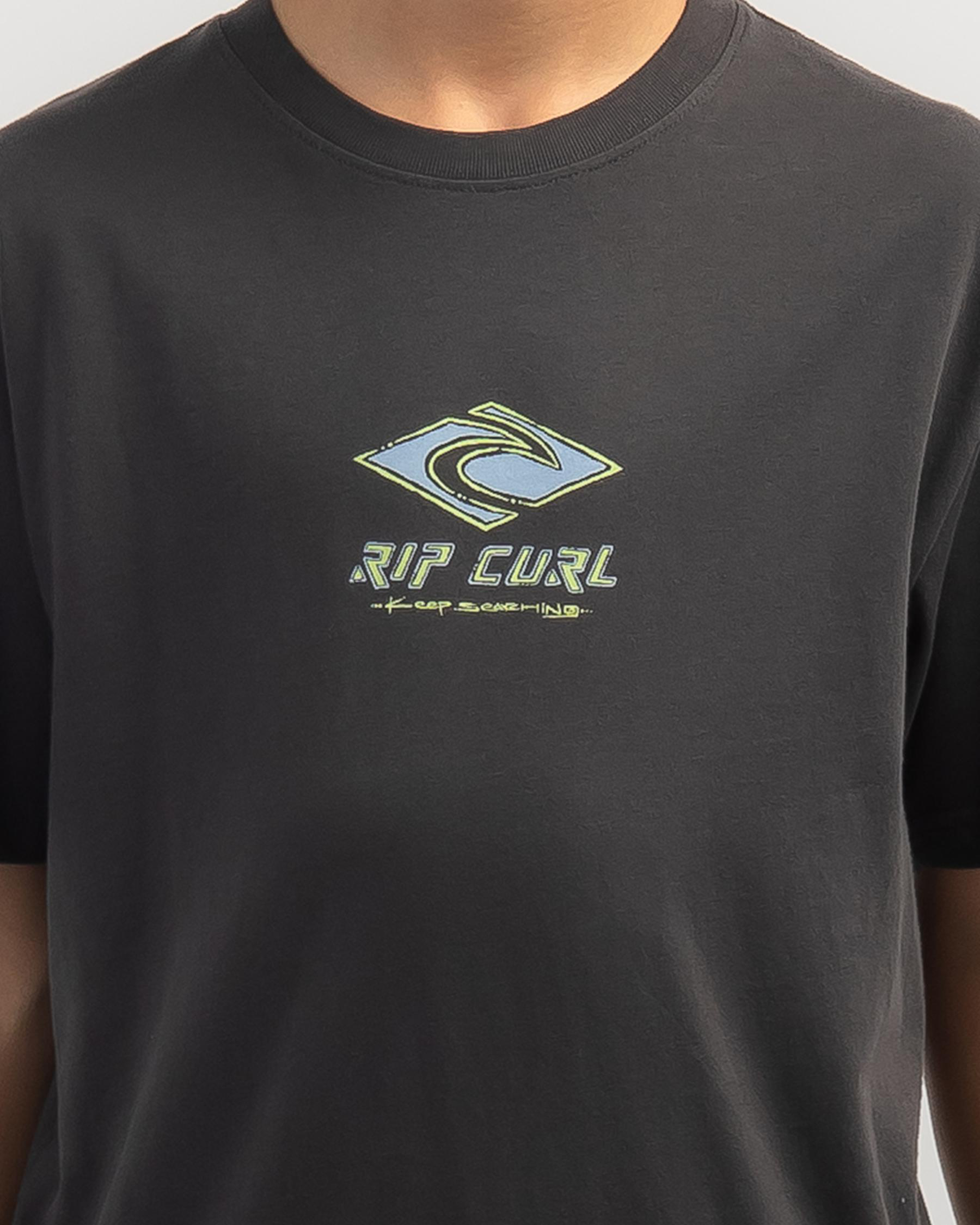 Shop Rip Curl Boys' Pure Surf Logo T-Shirt In Washed Black - Fast ...