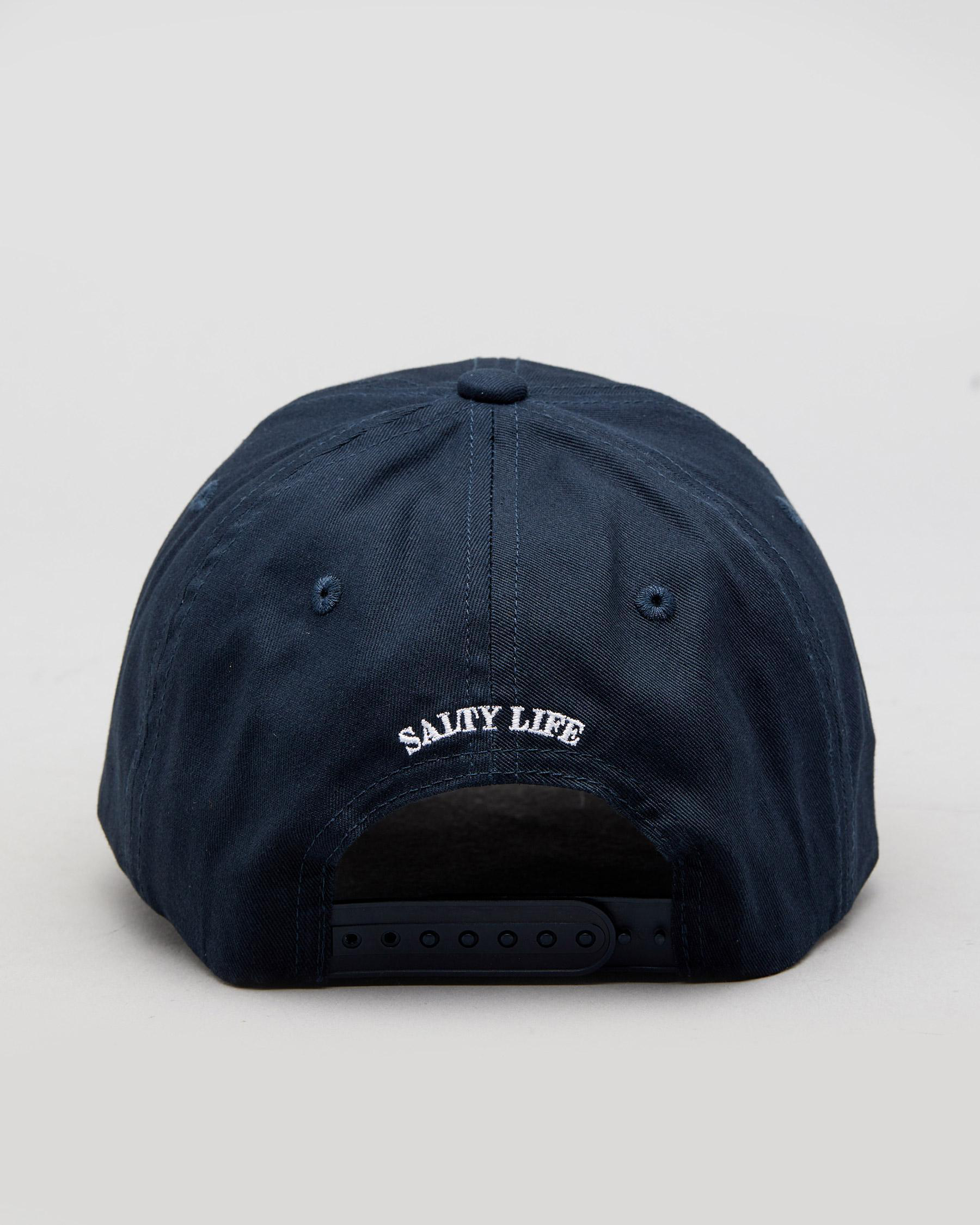 Shop Salty Life Barra Snapback Cap In Navy/white - Fast Shipping & Easy ...