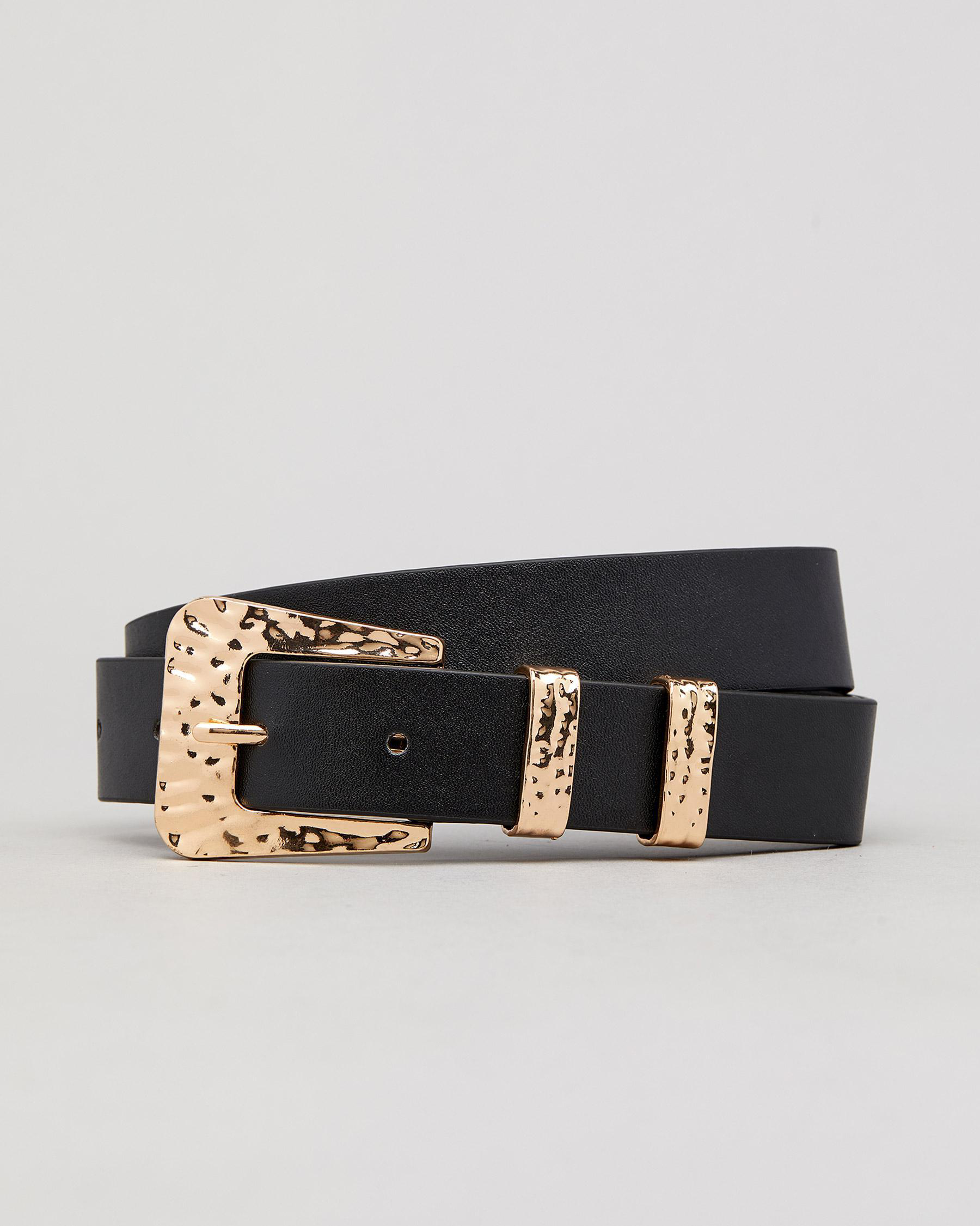 Shop Mooloola Laura Belt In Black/gold - Fast Shipping & Easy Returns ...