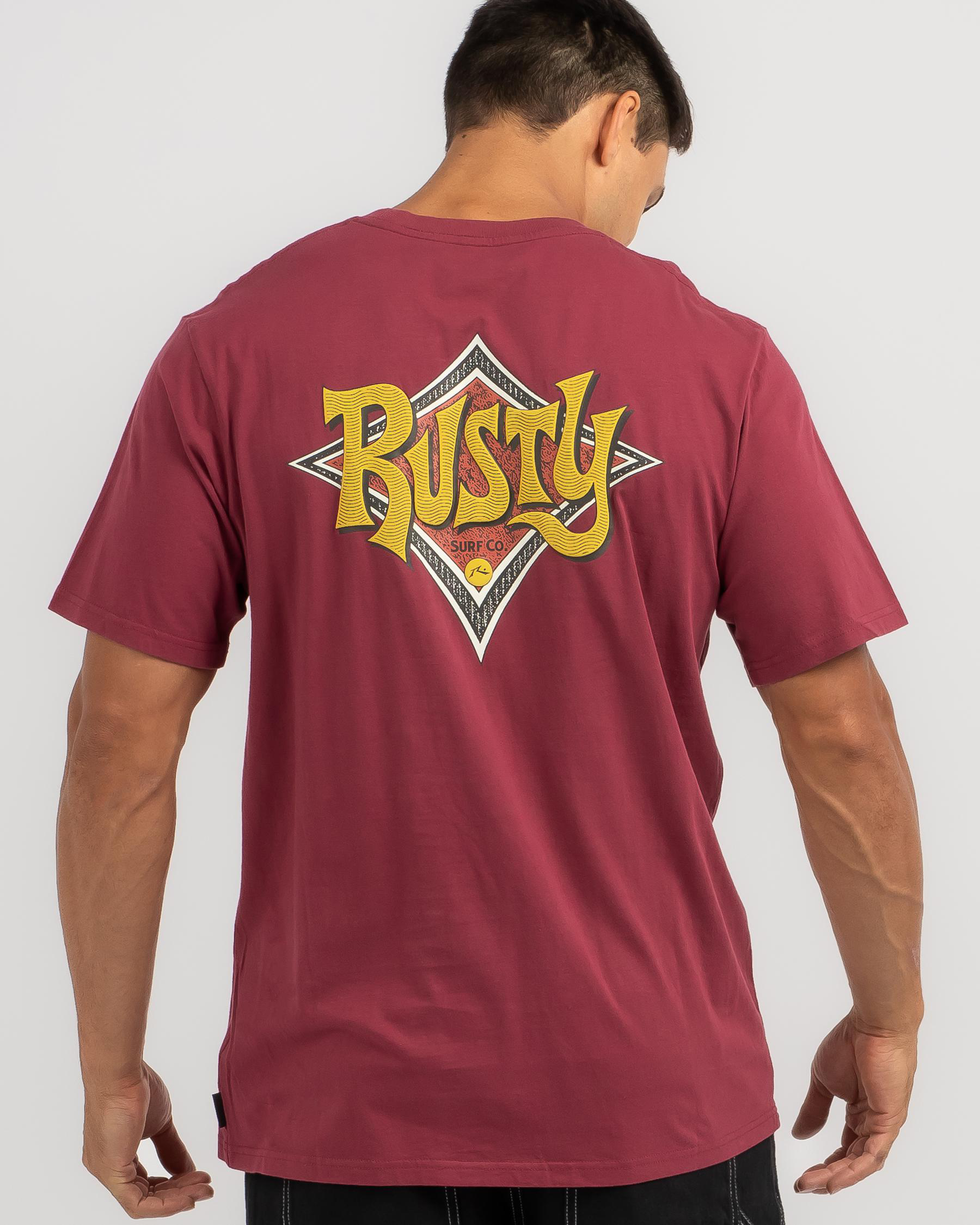 Shop Rusty Twisted Diamond T-Shirt In Rhubarb - Fast Shipping & Easy ...