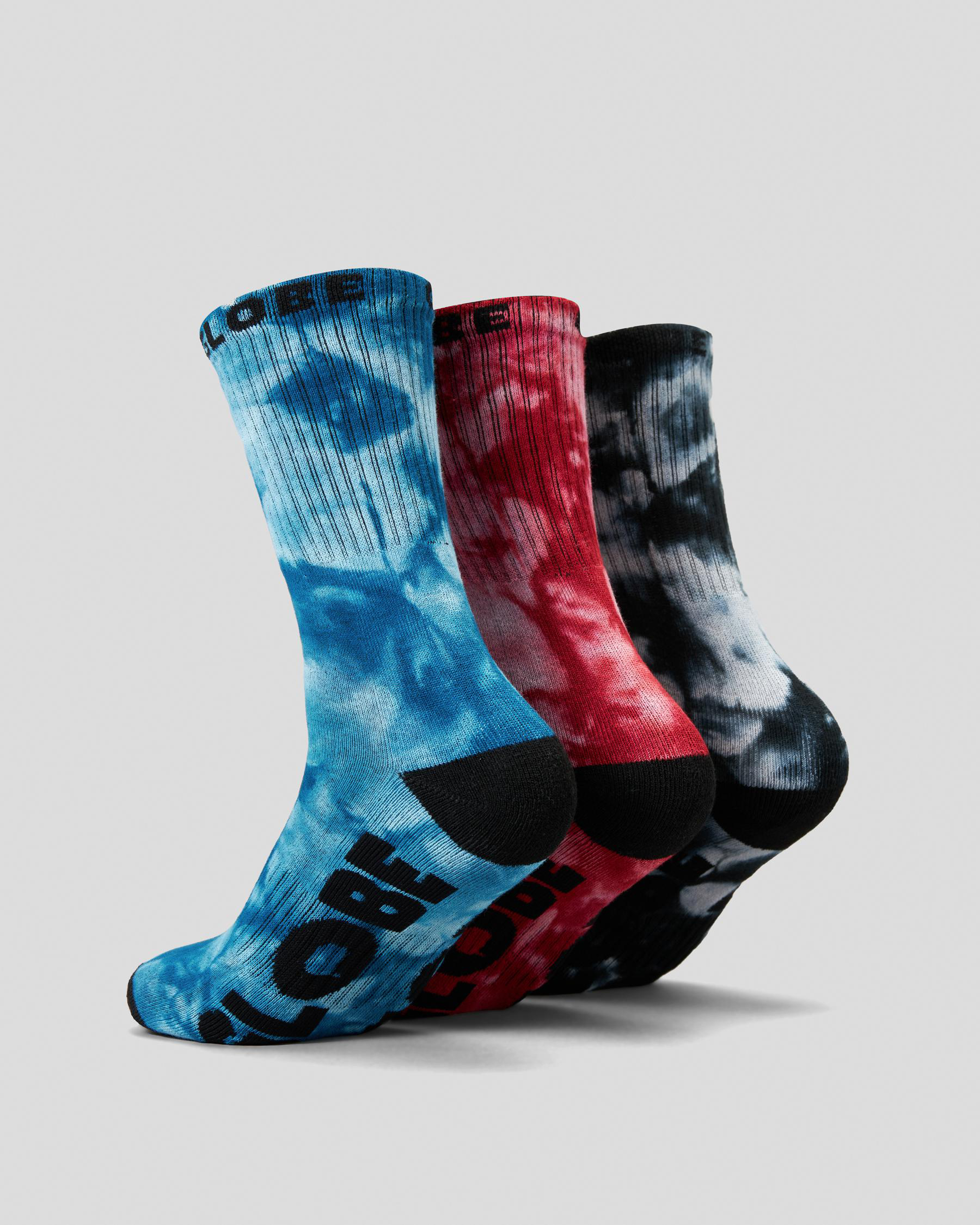 Shop Globe All Tied Up Socks 3 Pack In Assorted - Fast Shipping & Easy ...