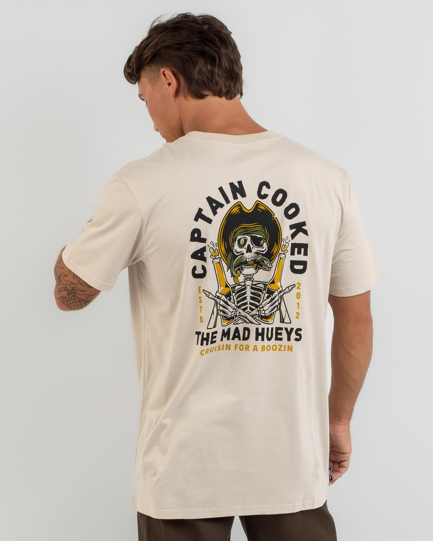 Shop The Mad Hueys Captain Cooked T-Shirt In Cement - Fast Shipping ...