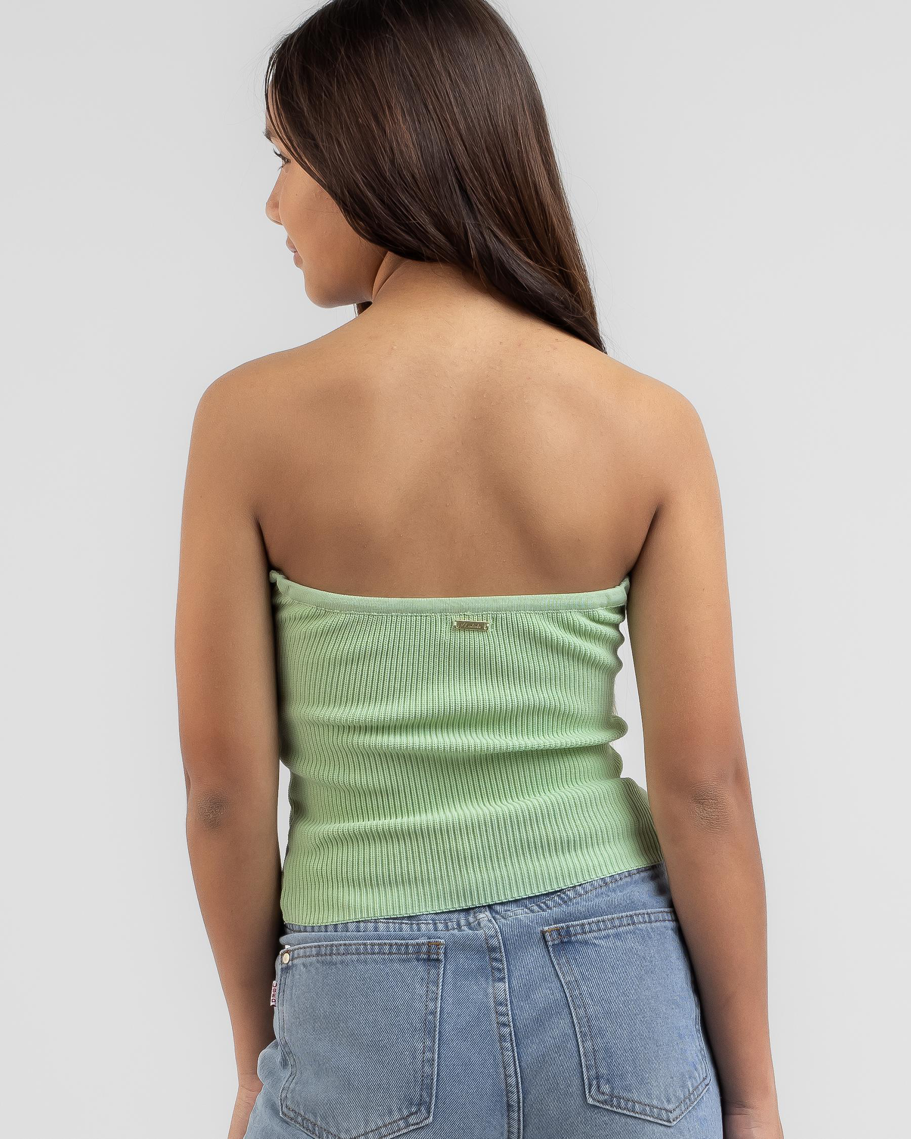 Shop Mooloola Girls' Bianca Knit Tube Top In Sage - Fast Shipping ...