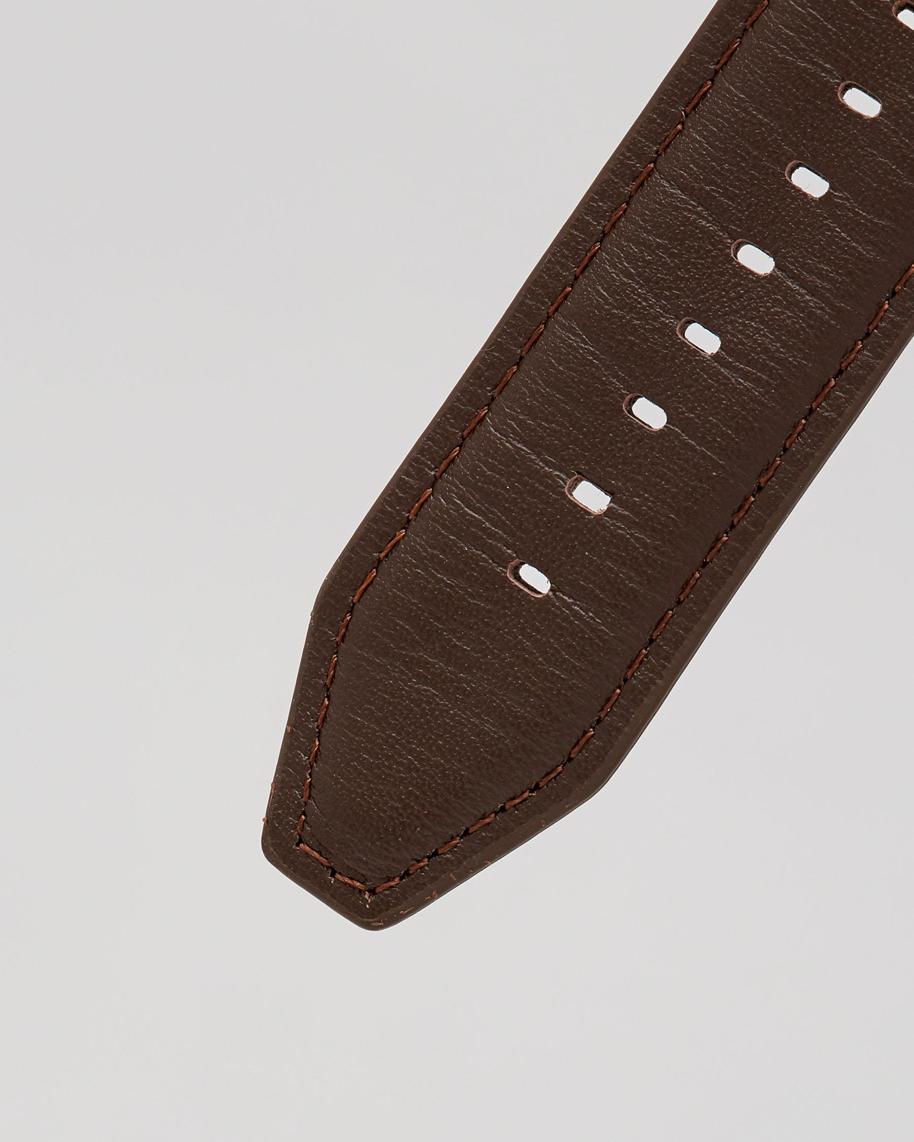 Shop Lucid Shield Leather Watch In Navy/silver/choc/gold - Fast ...