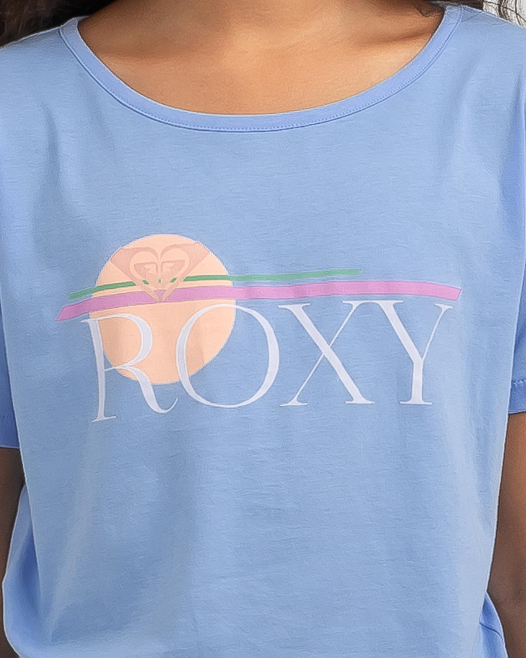 Shop Roxy Girls' Day And Night T-Shirt In Bel Air Blue - Fast Shipping ...