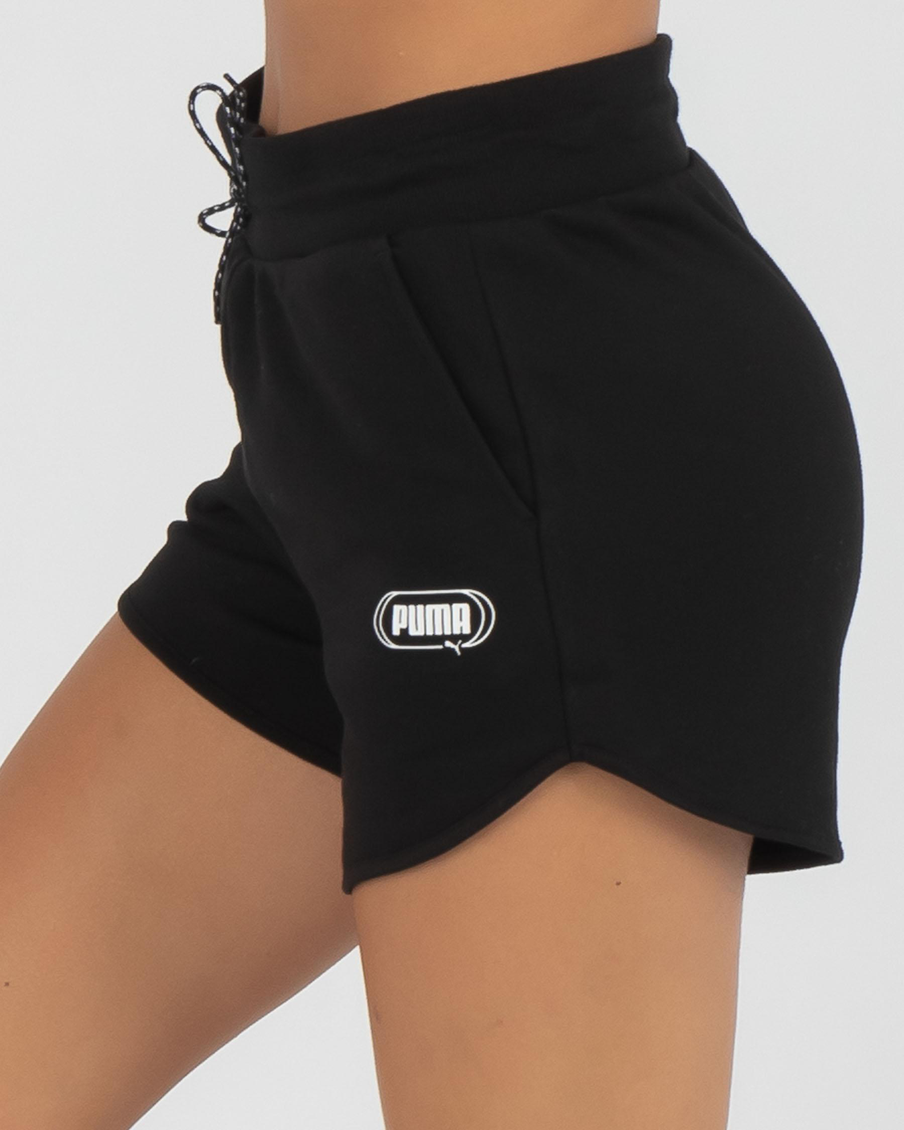 Shop Puma Rebel High Waist Shorts In Puma Black - Fast Shipping & Easy ...