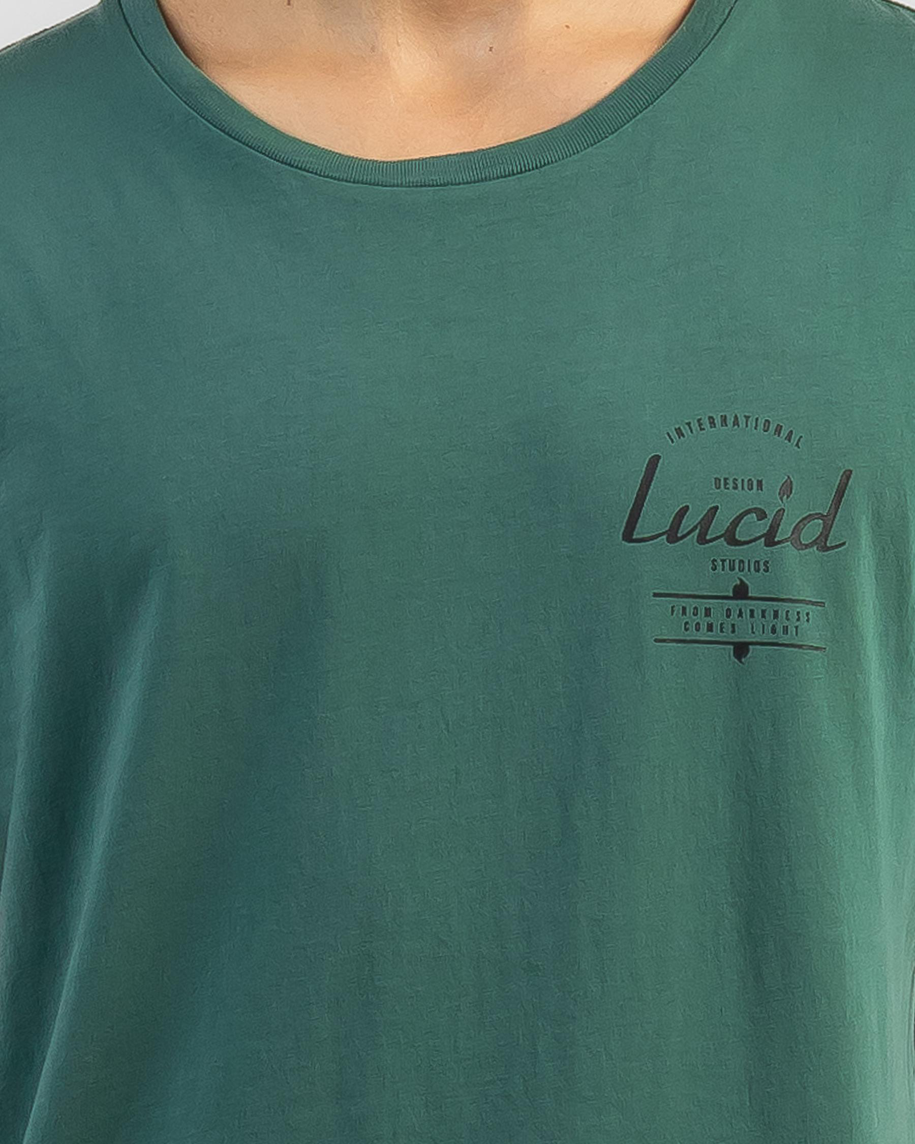 Shop Lucid Cleaves T-Shirt In Sea Green Overdye - Fast Shipping & Easy ...