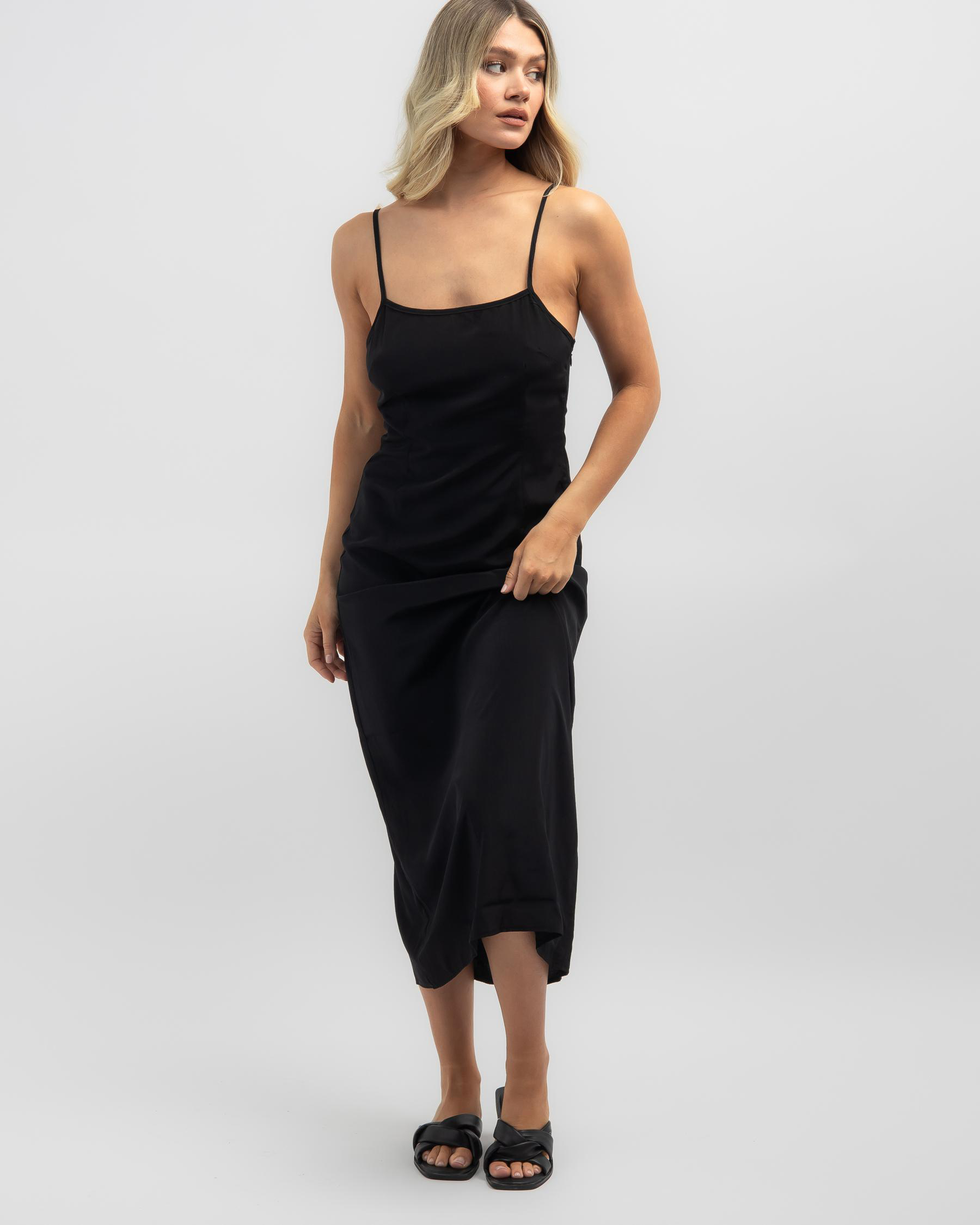 Shop Rusty Porter Midi Dress In Black - Fast Shipping & Easy Returns ...