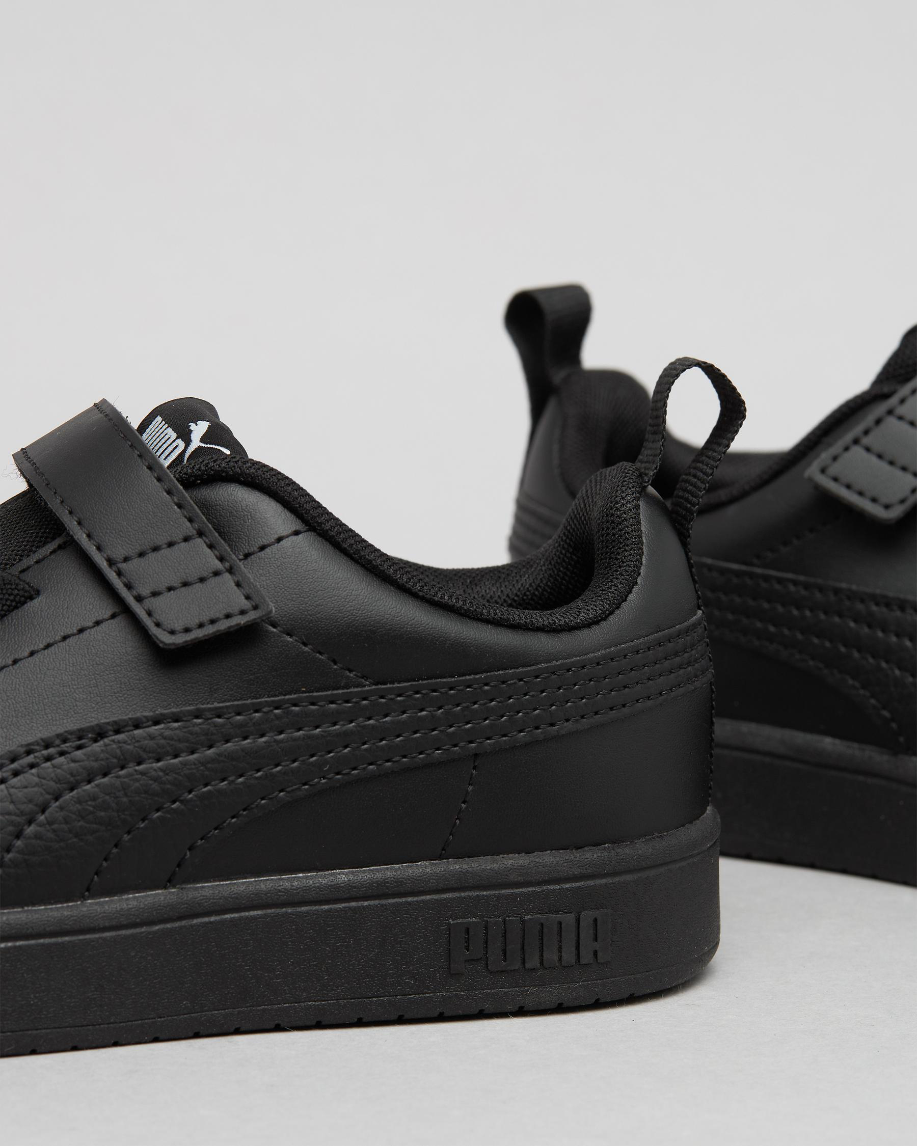 Shop Puma Junior Boys' Rickie Shoes In Puma Black-puma Black-glacier ...