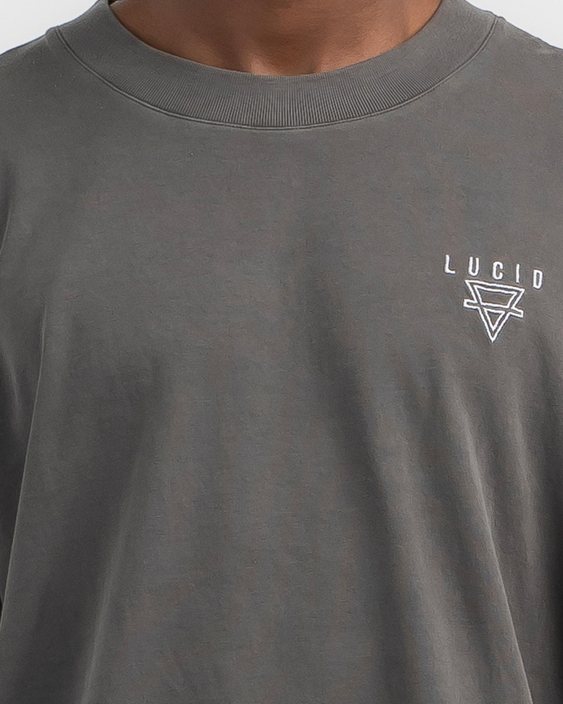 Shop Lucid Framed Box Fit T-Shirt In Washed Black - Fast Shipping ...