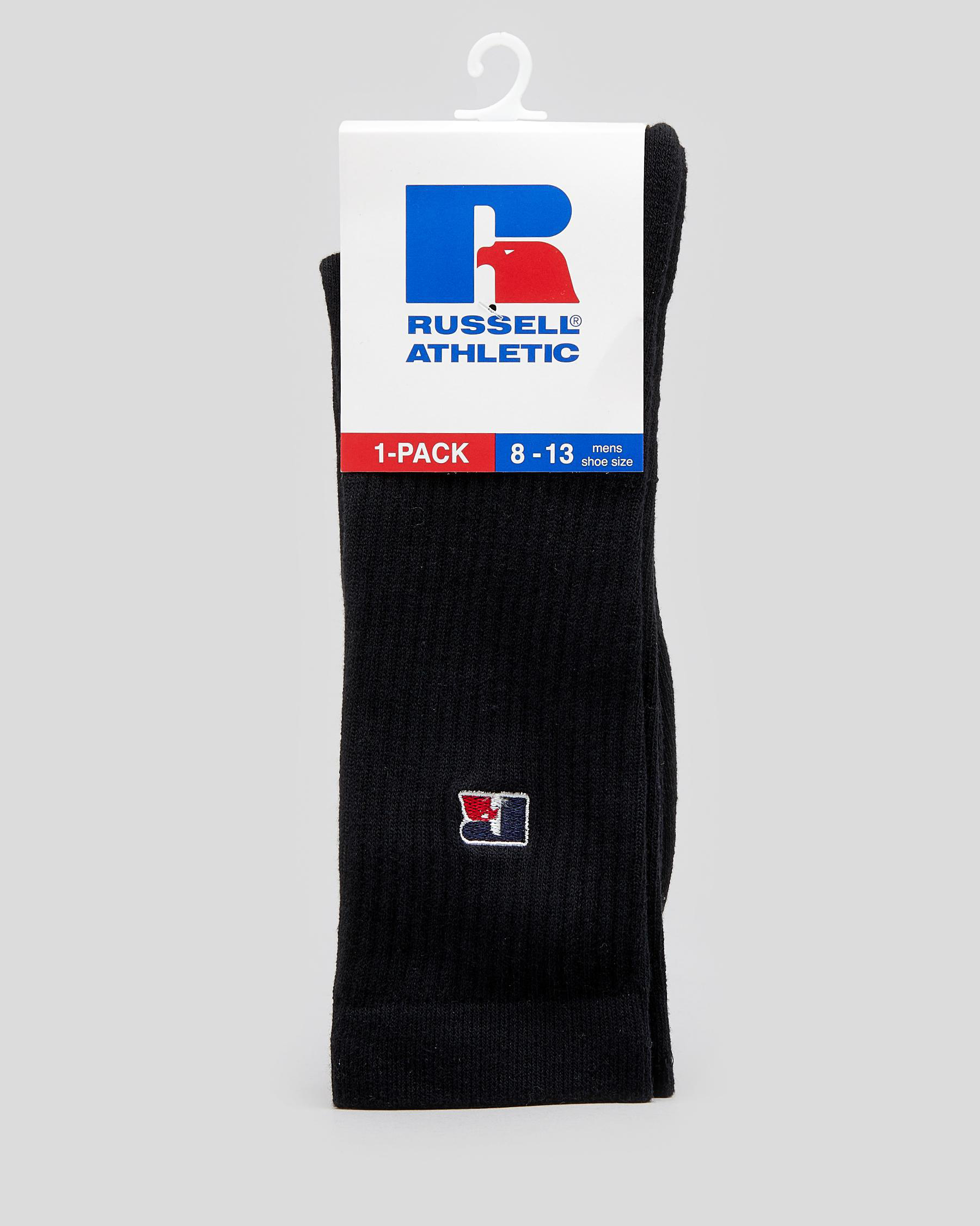 Shop Russell Athletic Russell Athletic Essential Singles Socks In Black ...