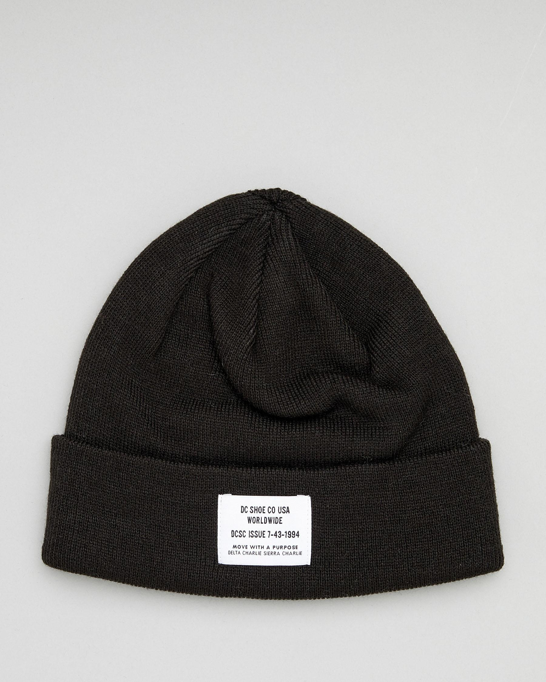 Shop DC Shoes Workman Beanie In Black - Fast Shipping & Easy Returns ...