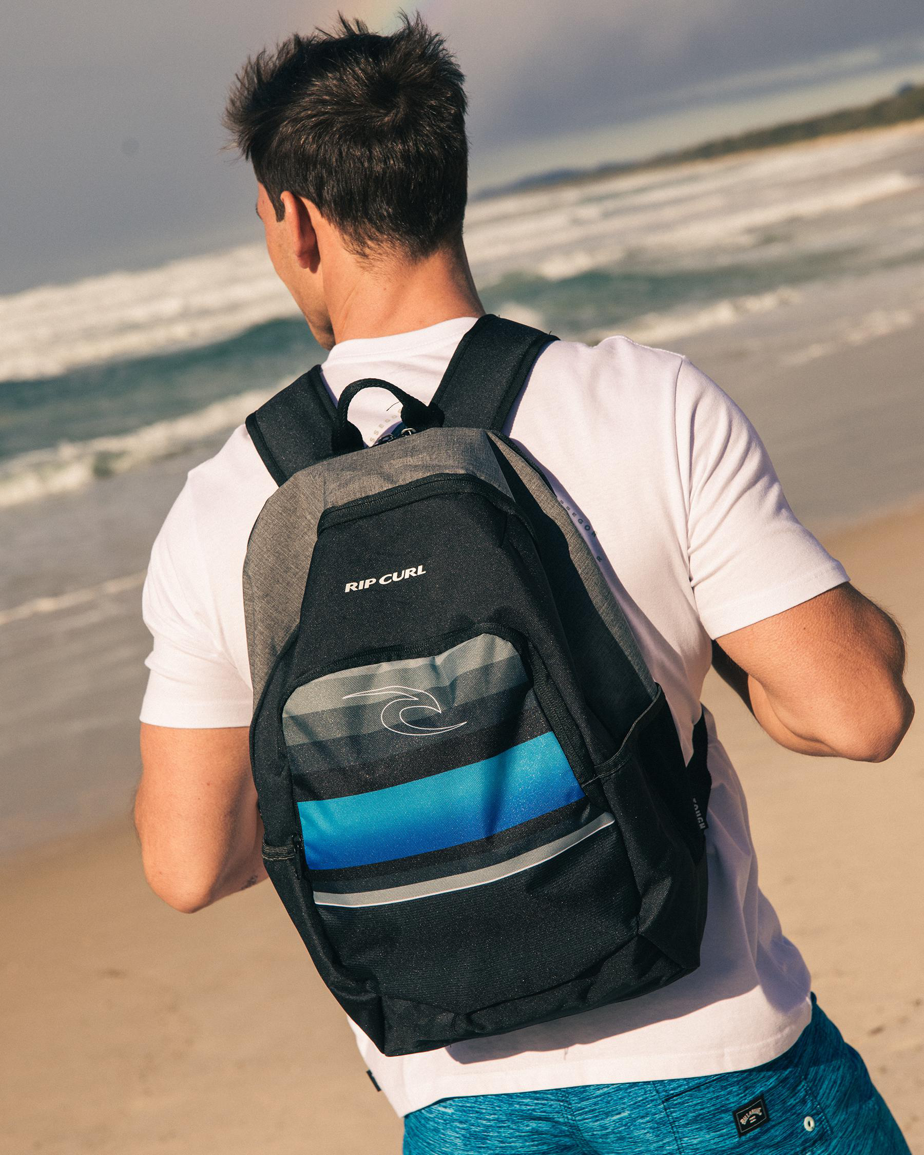 Shop Rip Curl Ozone 30L Combo Eco Backpack In Black/blue - Fast ...