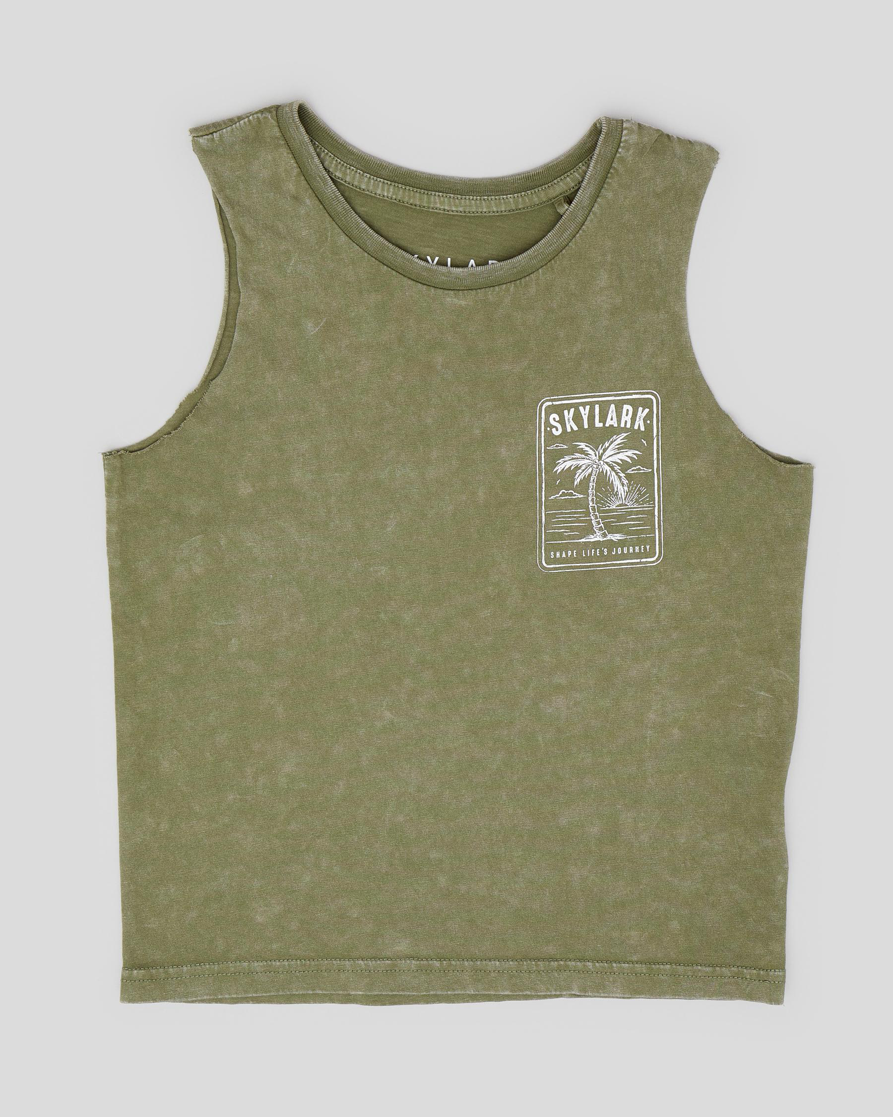 Shop Skylark Toddlers' Obscure Muscle Tank In Olive Acid - Fast ...