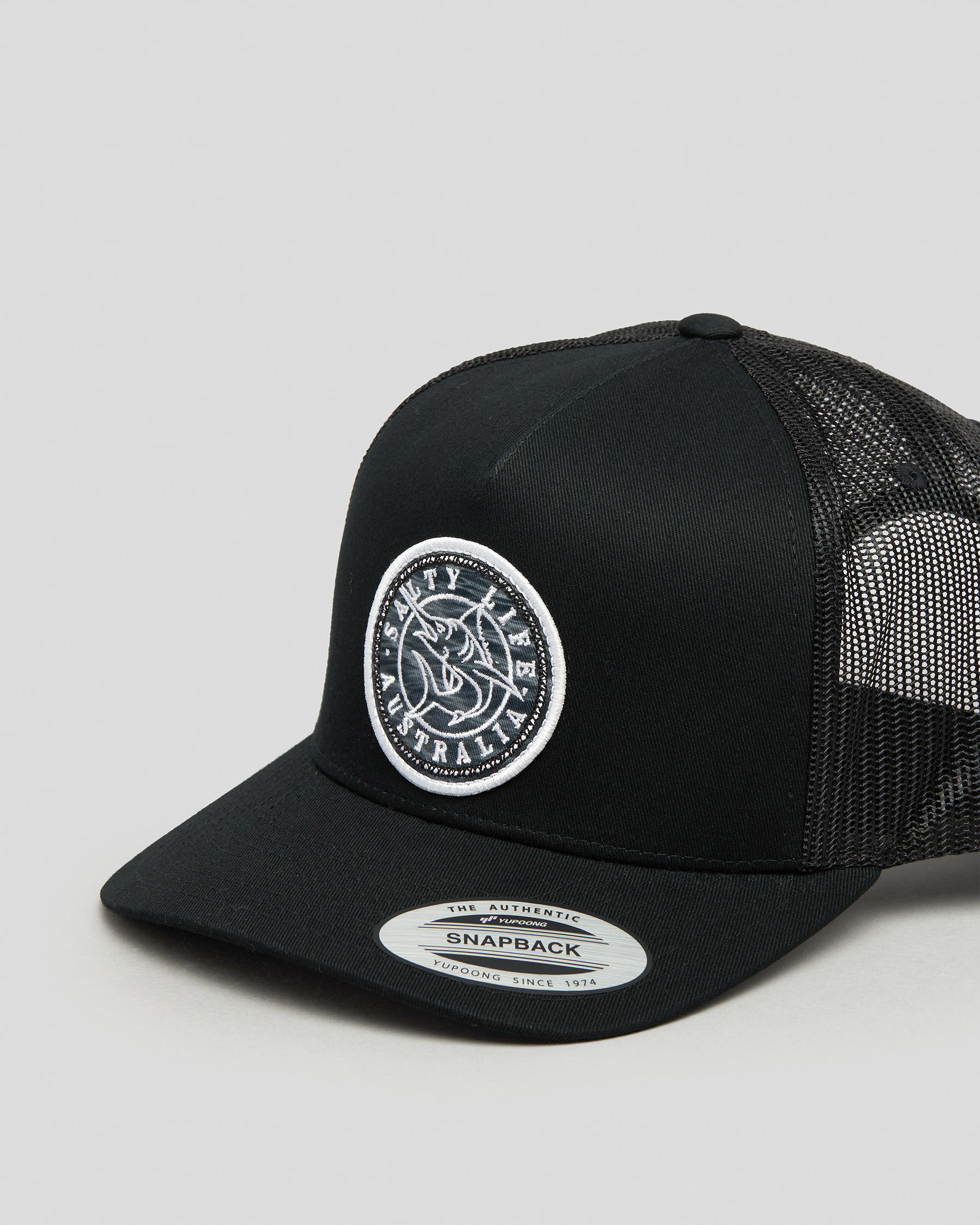 Shop Salty Life Ripple Trucker Cap In Black - Fast Shipping & Easy ...
