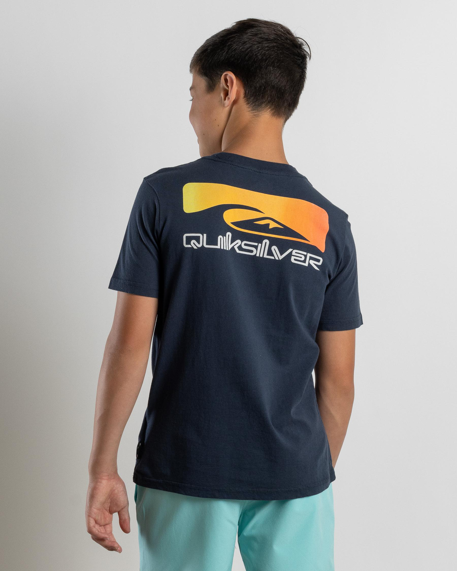 Shop Quiksilver Boys' Shadow Cast T-Shirt In Dark Navy - Fast Shipping ...