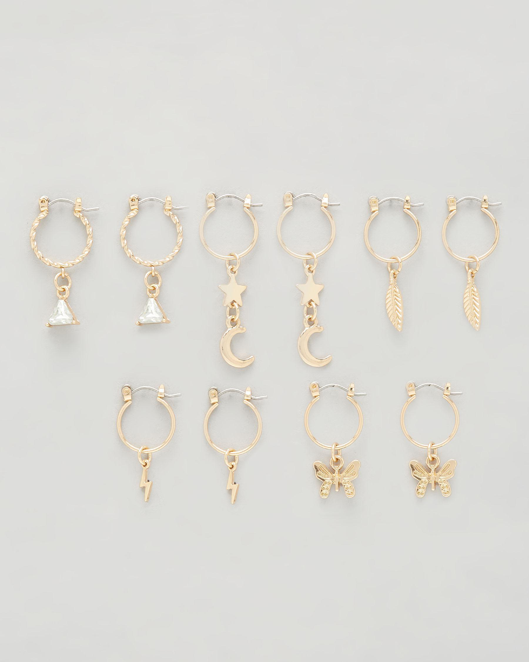Shop Karyn In LA Reid Earring Pack In Gold - Fast Shipping & Easy ...
