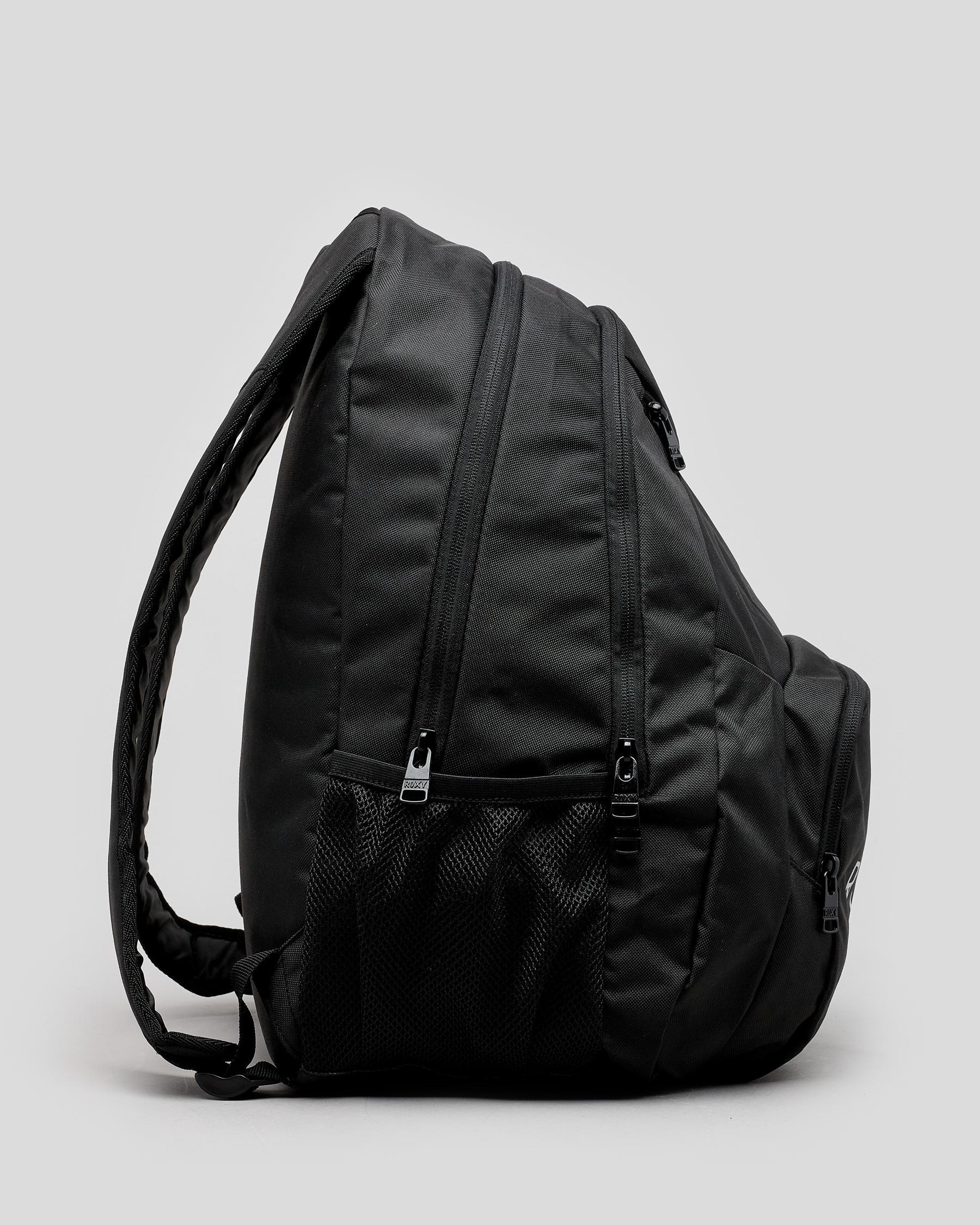 Shop Roxy Shadow Swell Solid Logo Backpack In Anthracite - Fast ...
